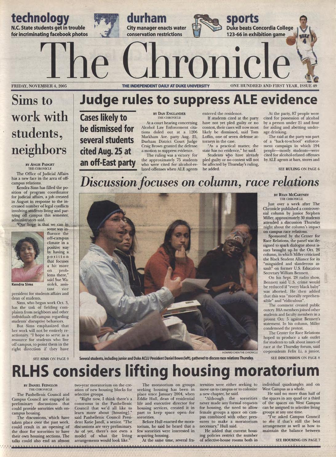 November 4, 2005 by Duke Chronicle Print Archives - Issuu