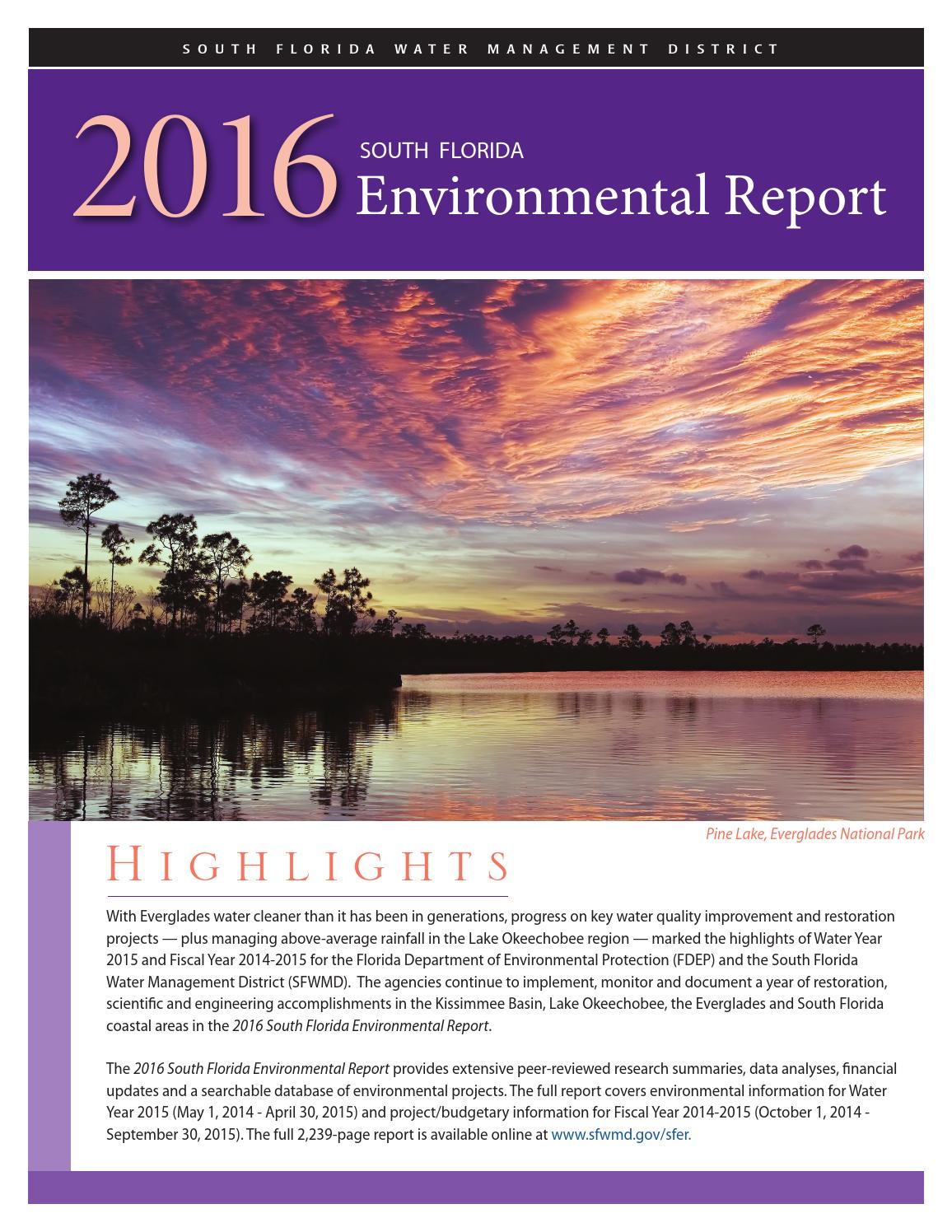 2016 South Florida Environmental Report Highlights by South Florida ...