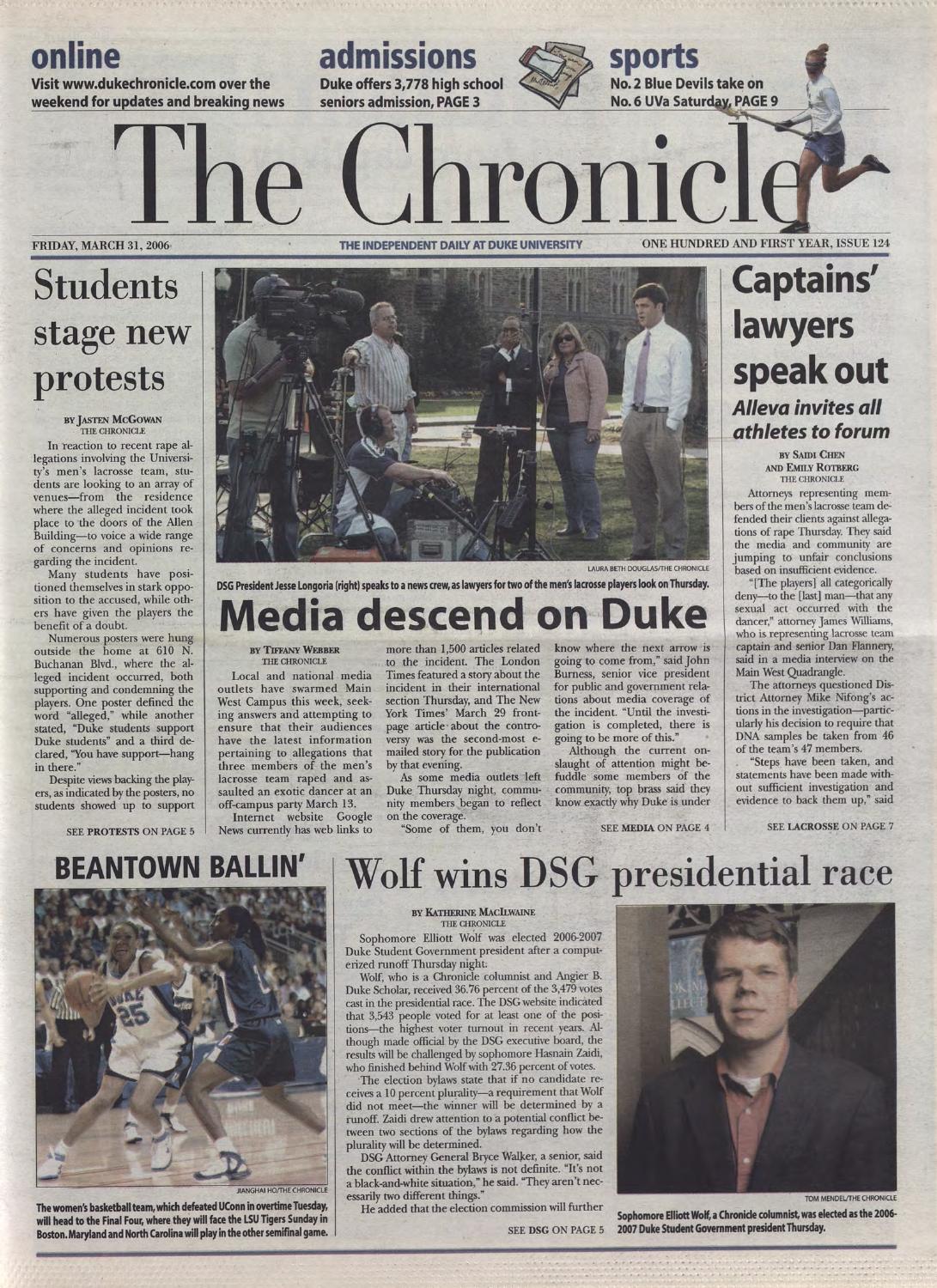 March 31, 2006 by Duke Chronicle Print Archives - Issuu