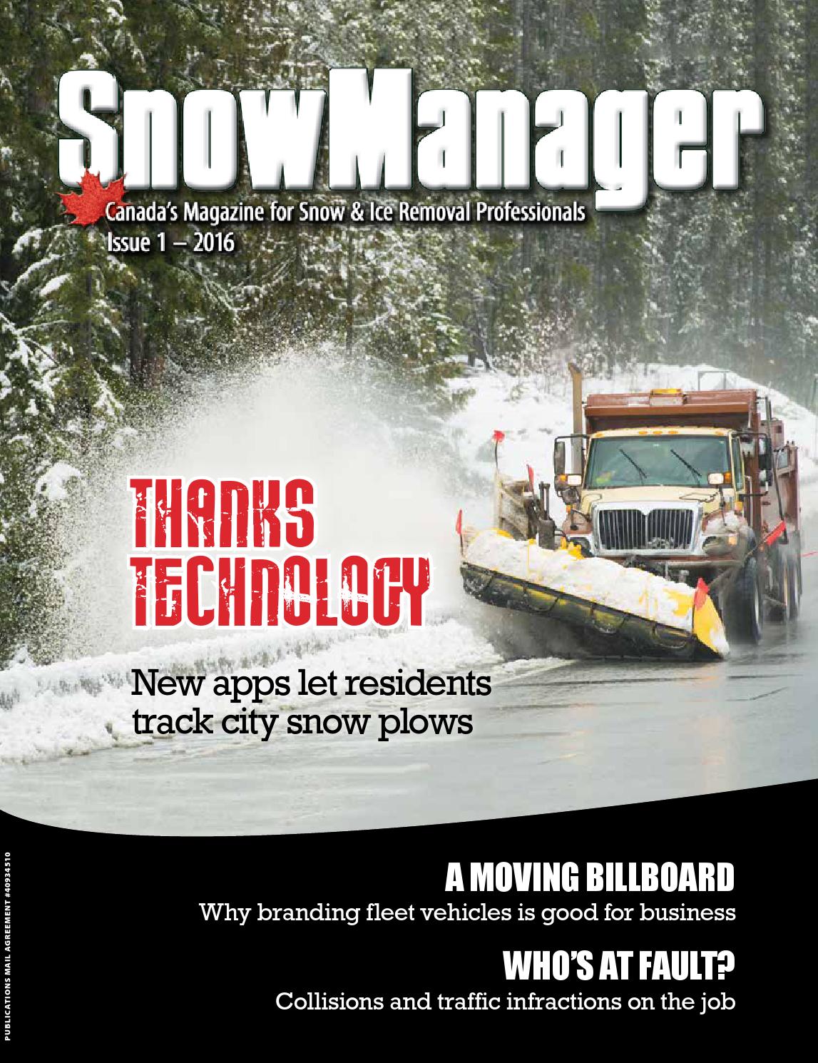 Snow Manager Issue #1 2016 by DEL Communications Inc. - Issuu