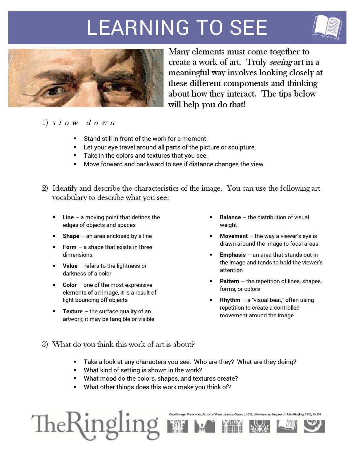 Gallery Worksheet: Learning to See by The John and Mable Ringling ...