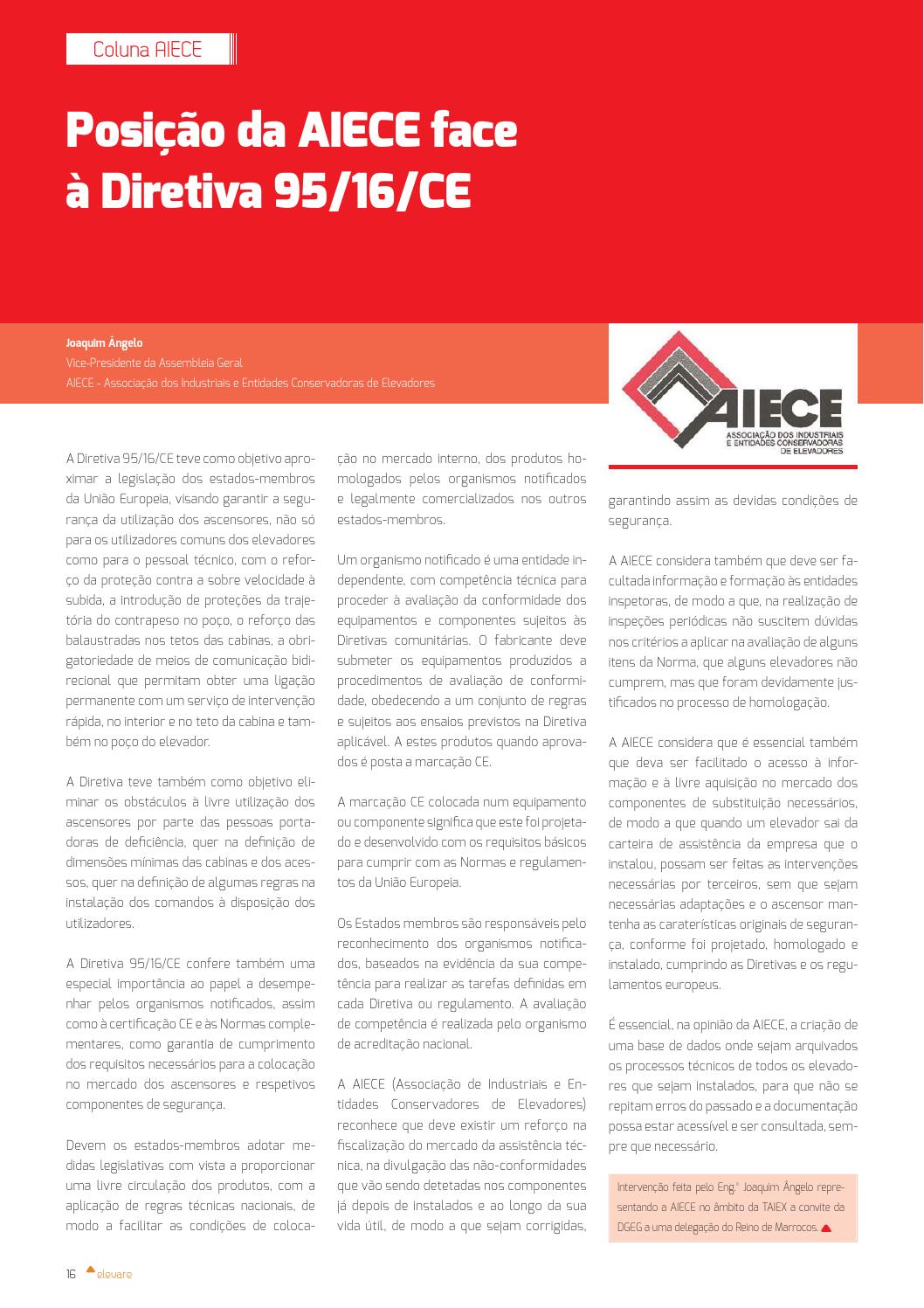 Posição da AIECE face à Diretiva 95/16/CE by cie - Issuu