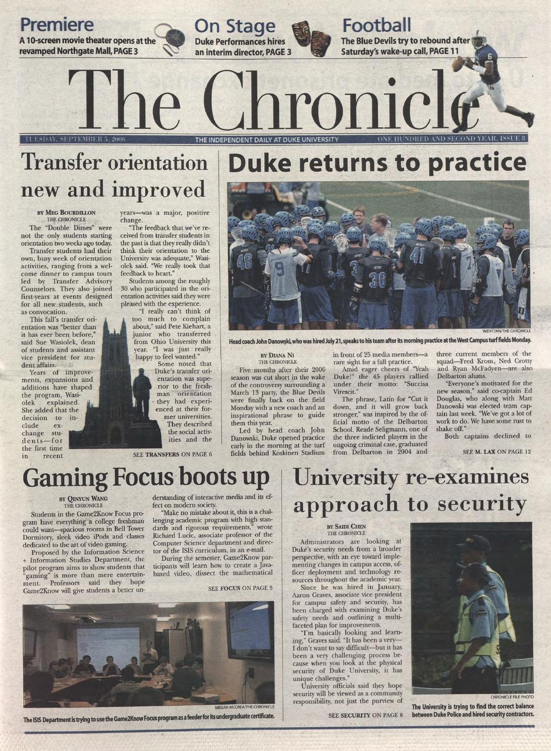 September 5, 2006 by Duke Chronicle Print Archives - Issuu