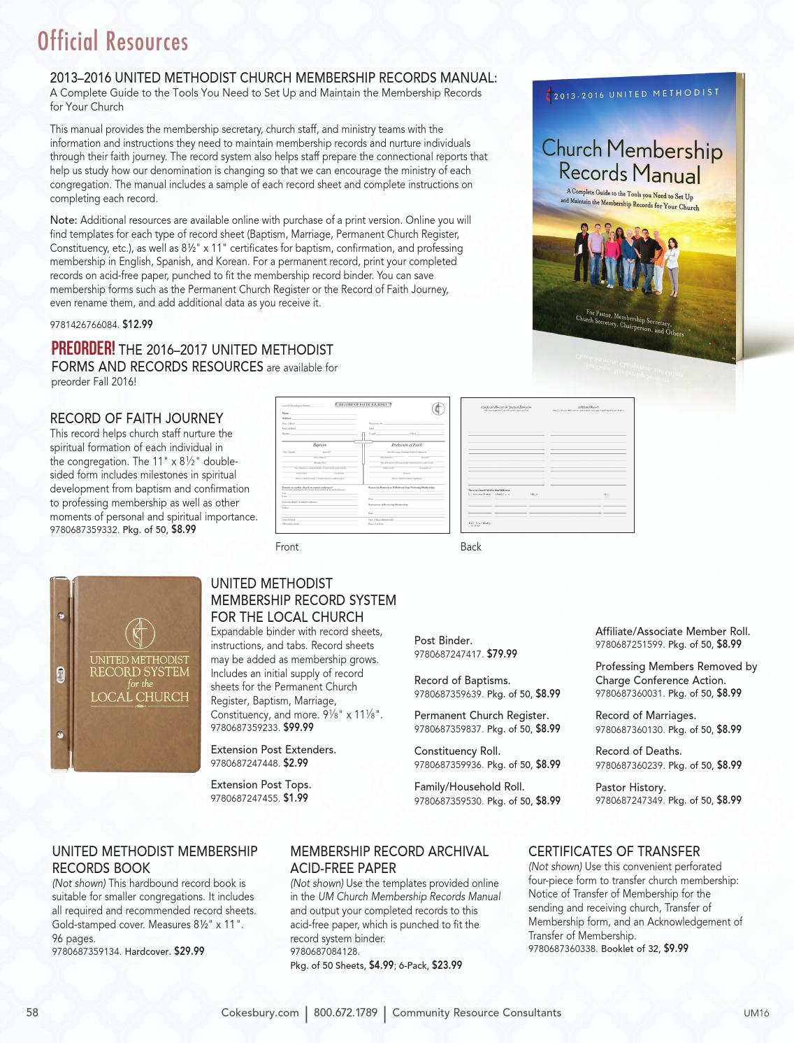 Resources for the United Methodist Church 2016 by United Methodist ...