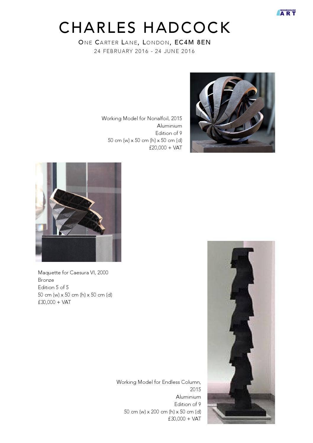 Charles Hadcock at One Carter Lane London by ArtMoorHouse - Issuu