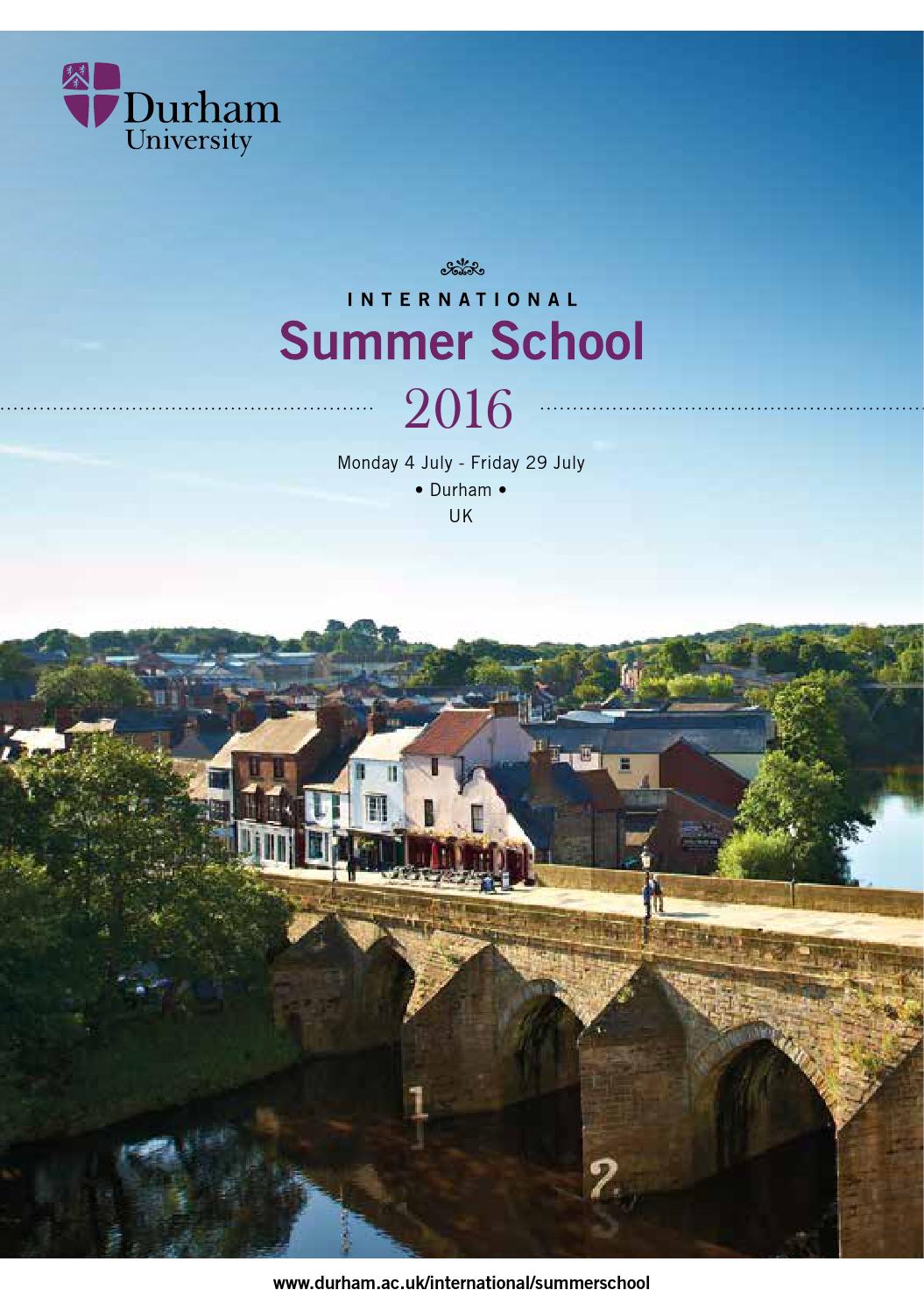 International summer school brochure 2016 by Durham University - Issuu