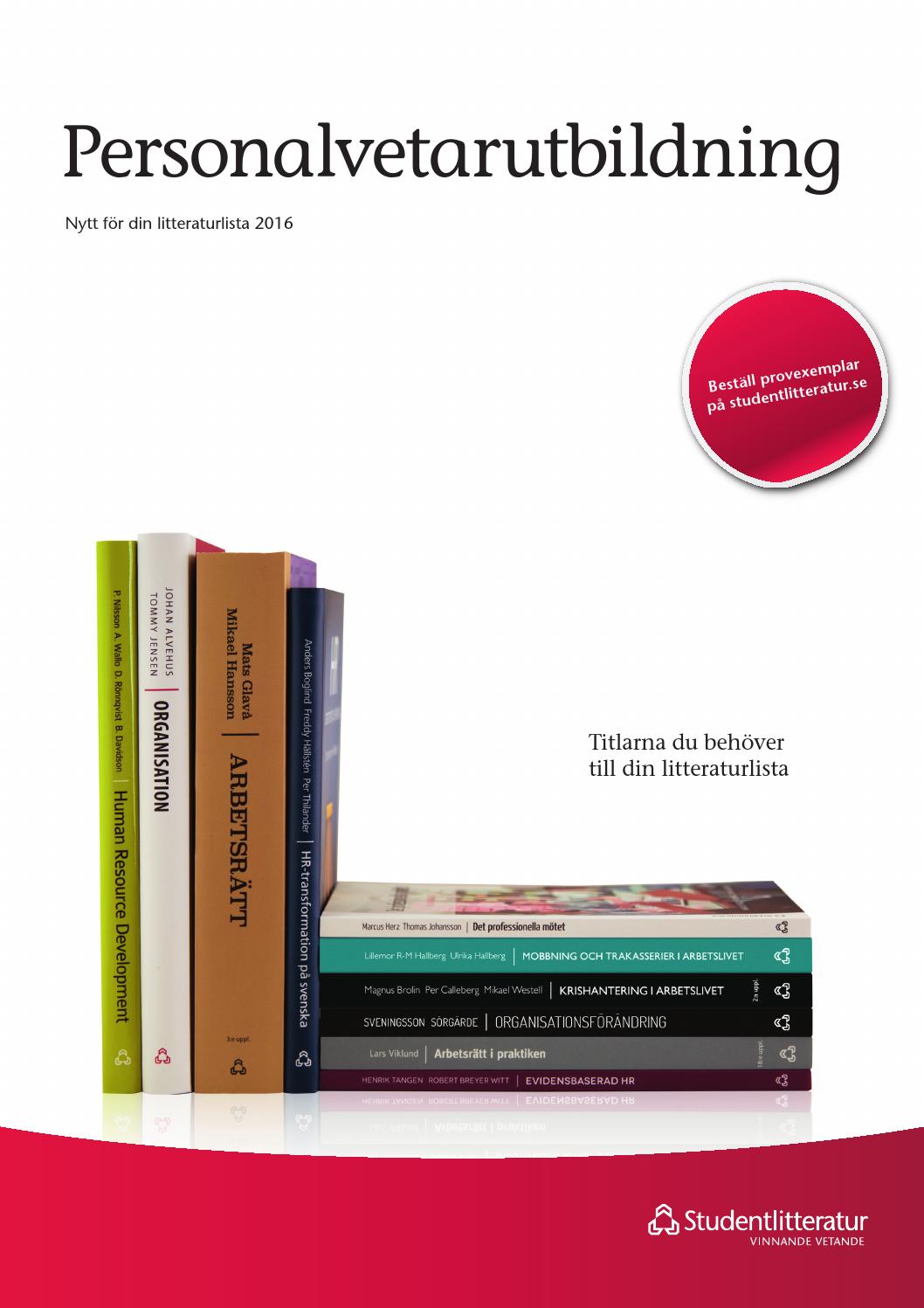 Personalvetarutbildning 2016 by Studentlitteratur AB - Issuu