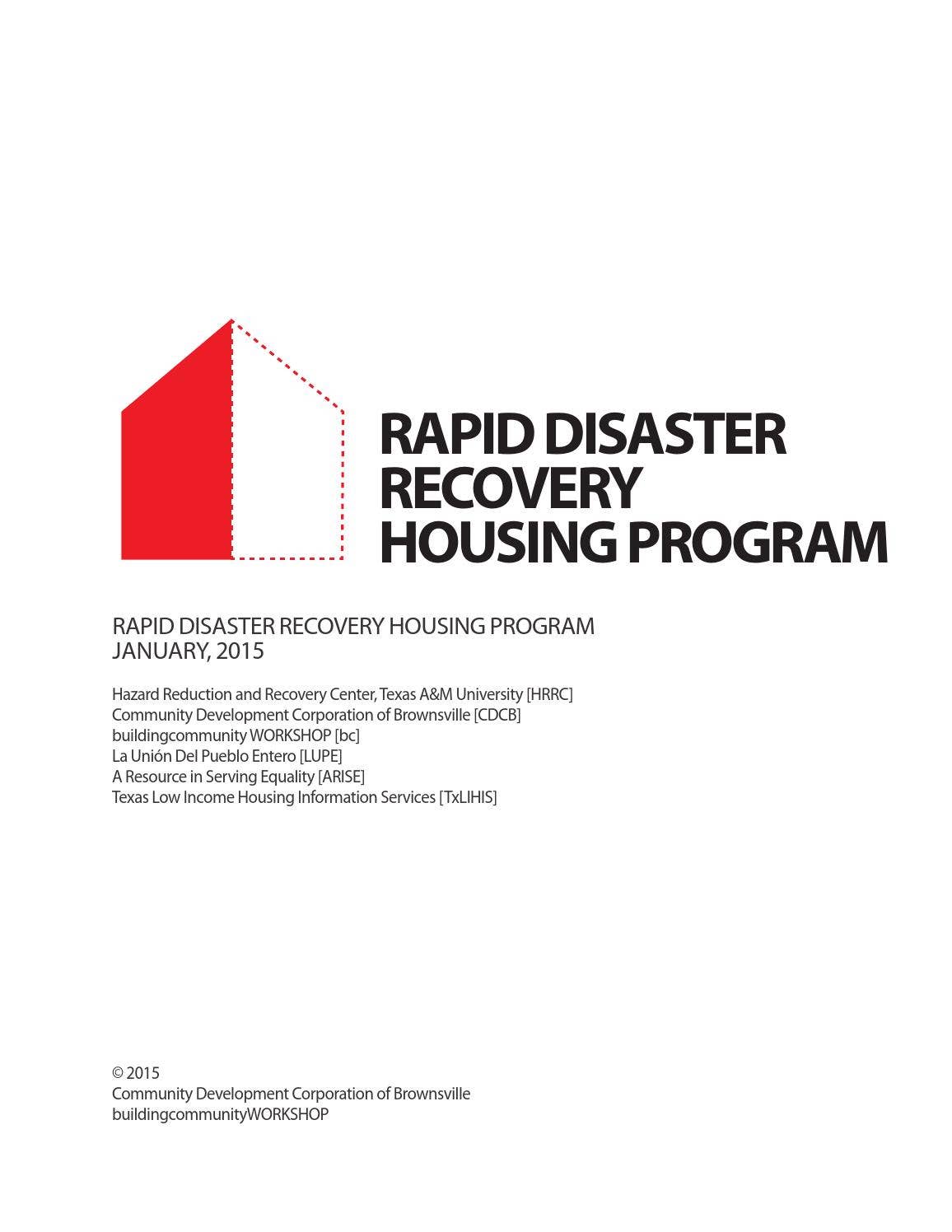 Rapid Disaster Recovery Housing Program by buildingcommunityWORKSHOP ...