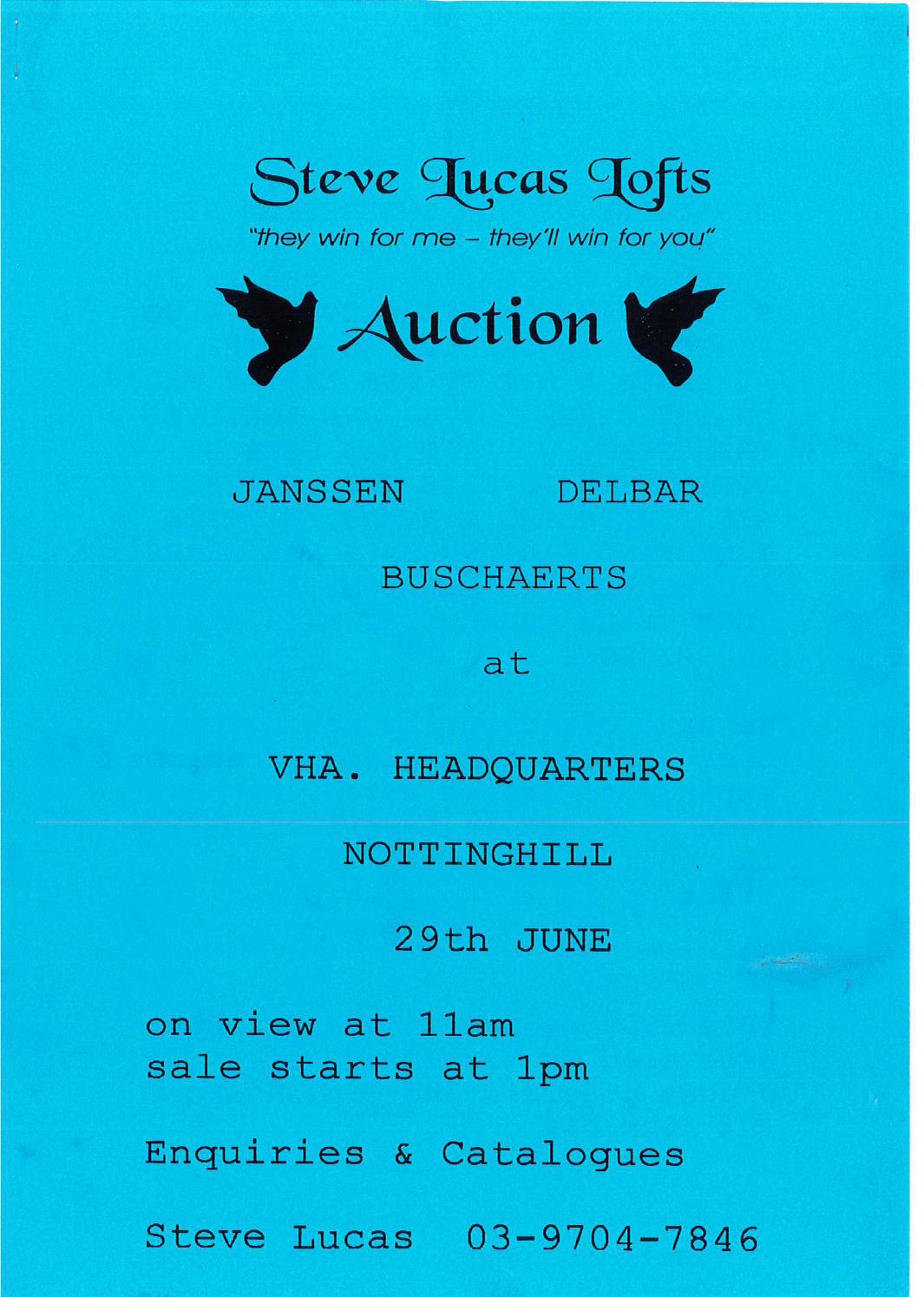 Steve Lucas Lofts 29th June 1997 by Australian Pigeon Catalogues - Issuu