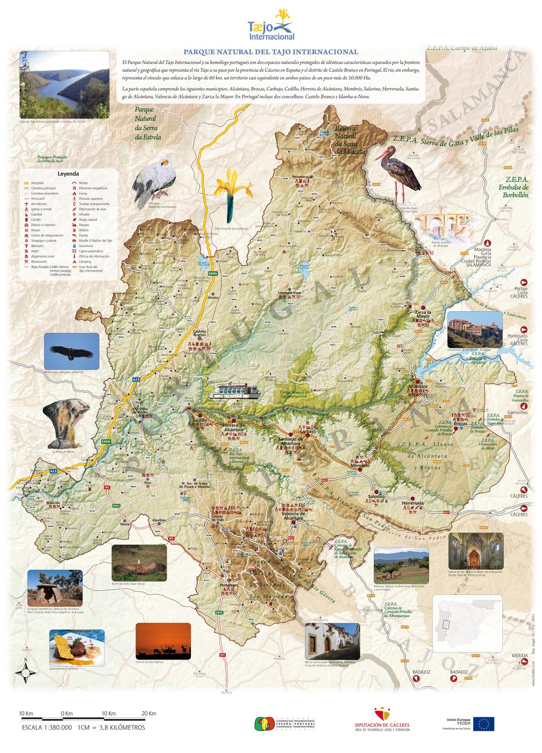 Mapa Parque Natural Tajo Internacional by Diputación de Cáceres ...