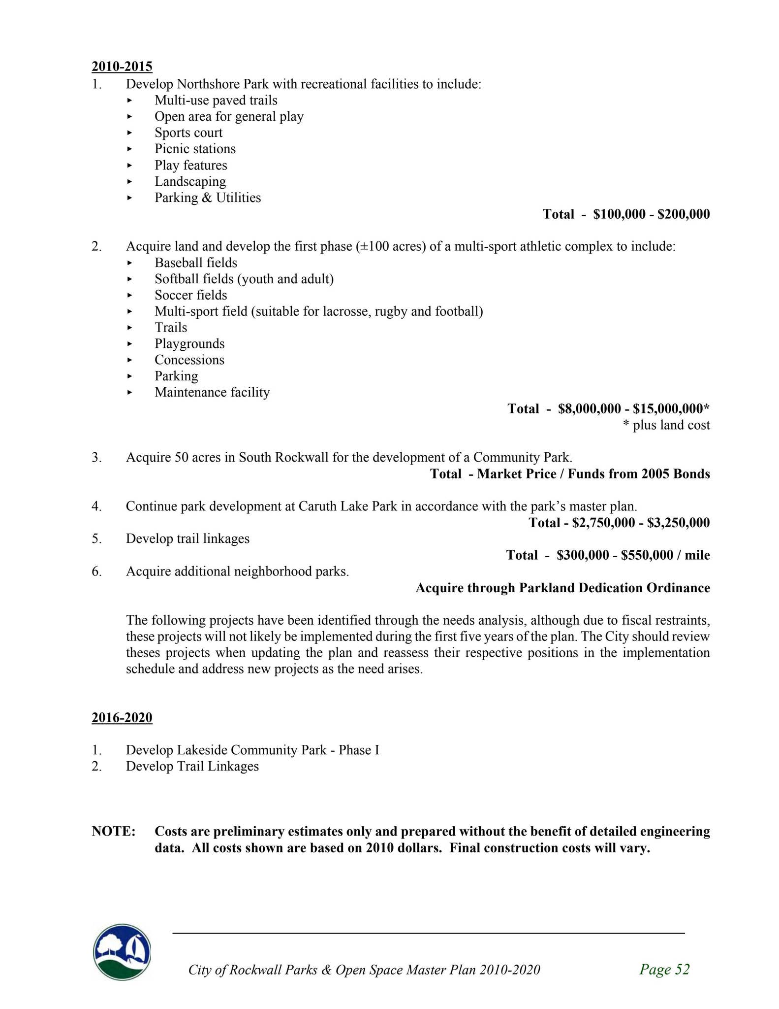 Rockwall Master Plan 2010 - 2020 by City of Rockwall - Issuu