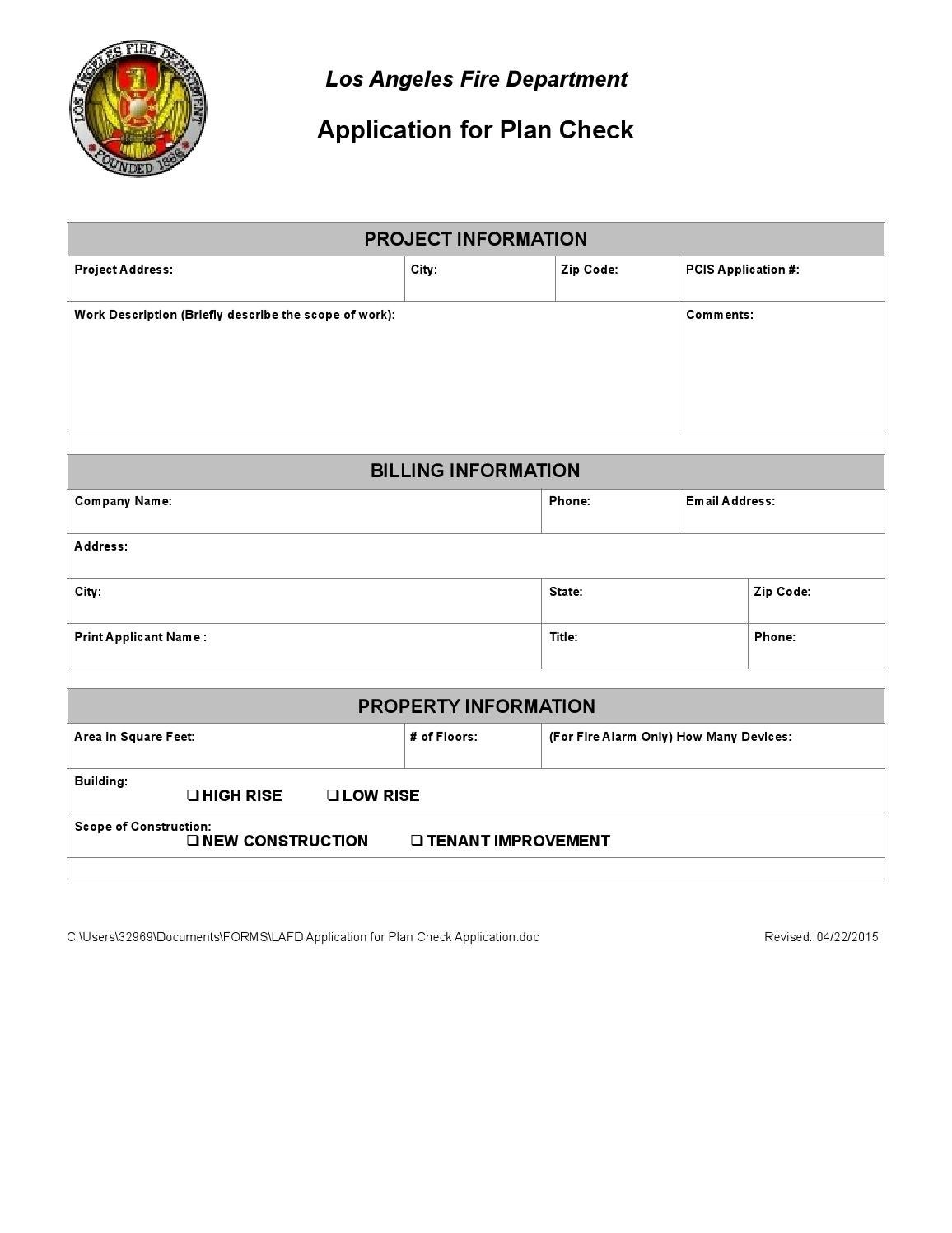 LAFD Application for Plan Check by Los Angeles Fire Department - Issuu