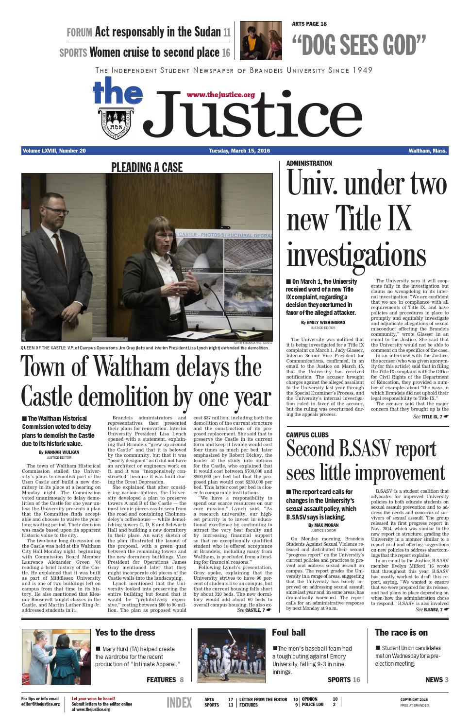 The Justice, March 15, 2016 by The Justice - Issuu