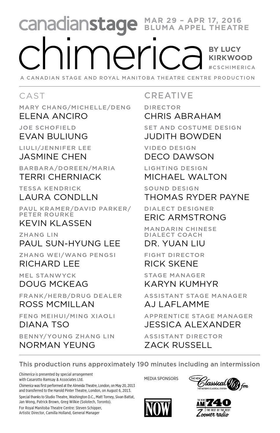 Chimerica - Program by Canadian Stage - Issuu