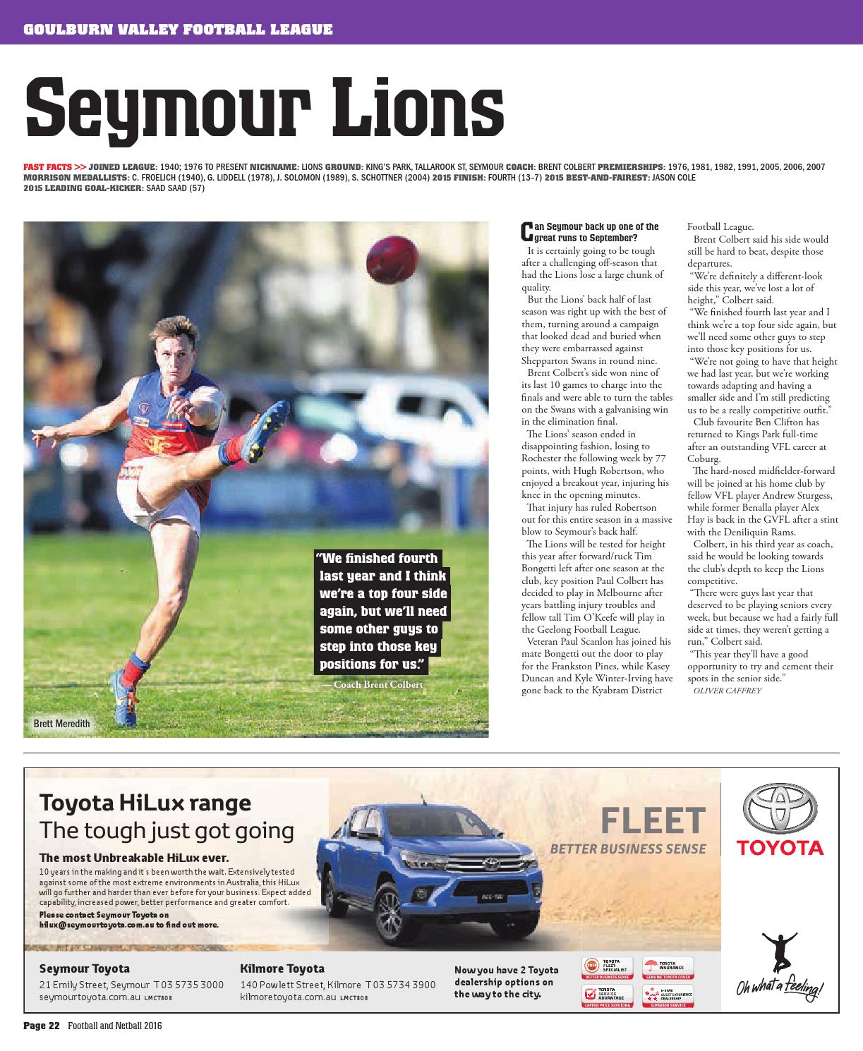 Football and netball 2016 magazine (low res) by McPherson Media Group ...