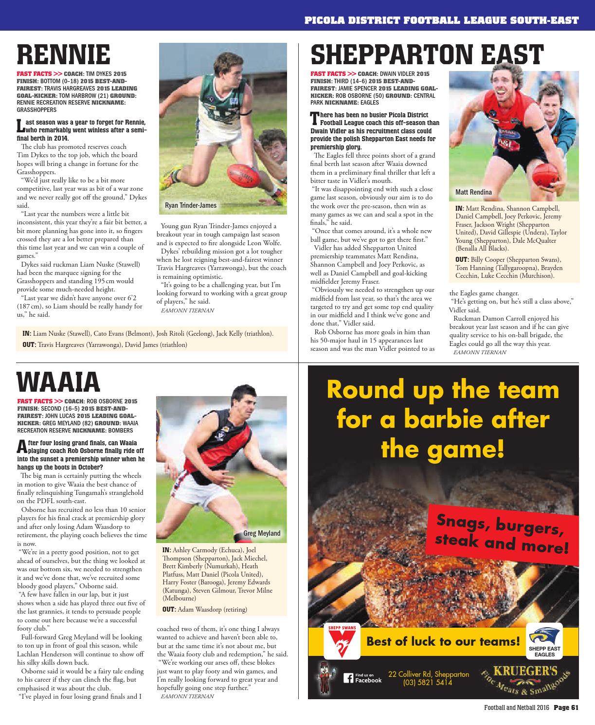 Football and netball 2016 magazine (low res) by McPherson Media Group ...