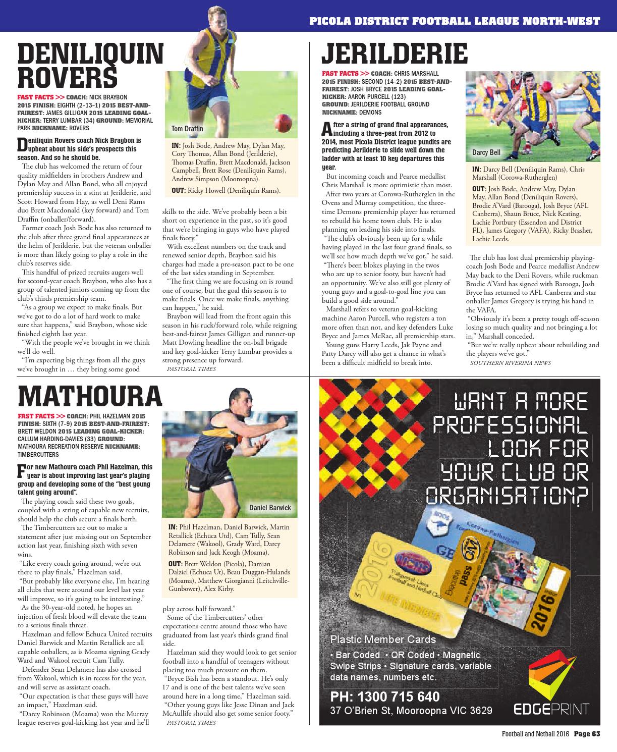 Football and netball 2016 magazine (low res) by McPherson Media Group ...