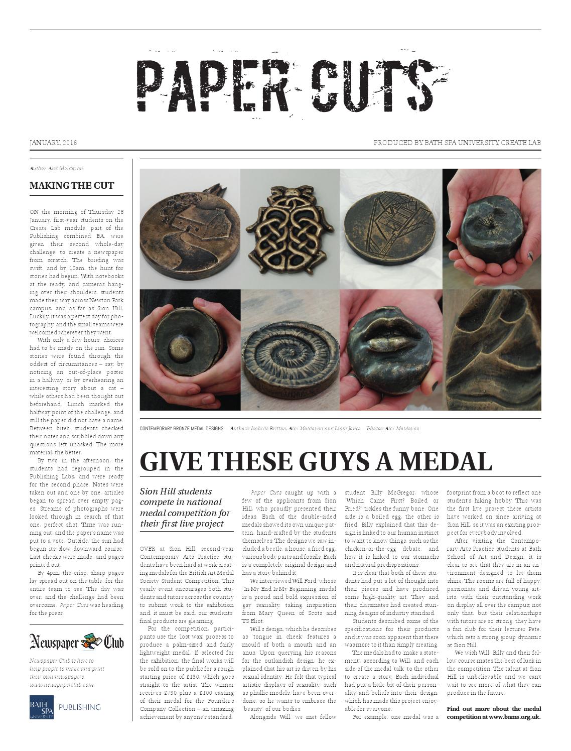 Publishing Create Lab Newspaper - Jan 2016 by Bath Spa University - Issuu