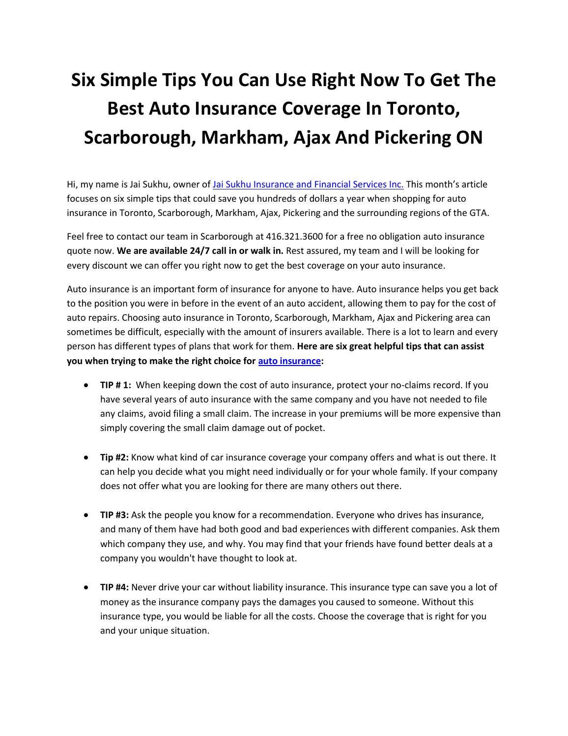 Six simple tips you can use right now to get the best auto insurance ...