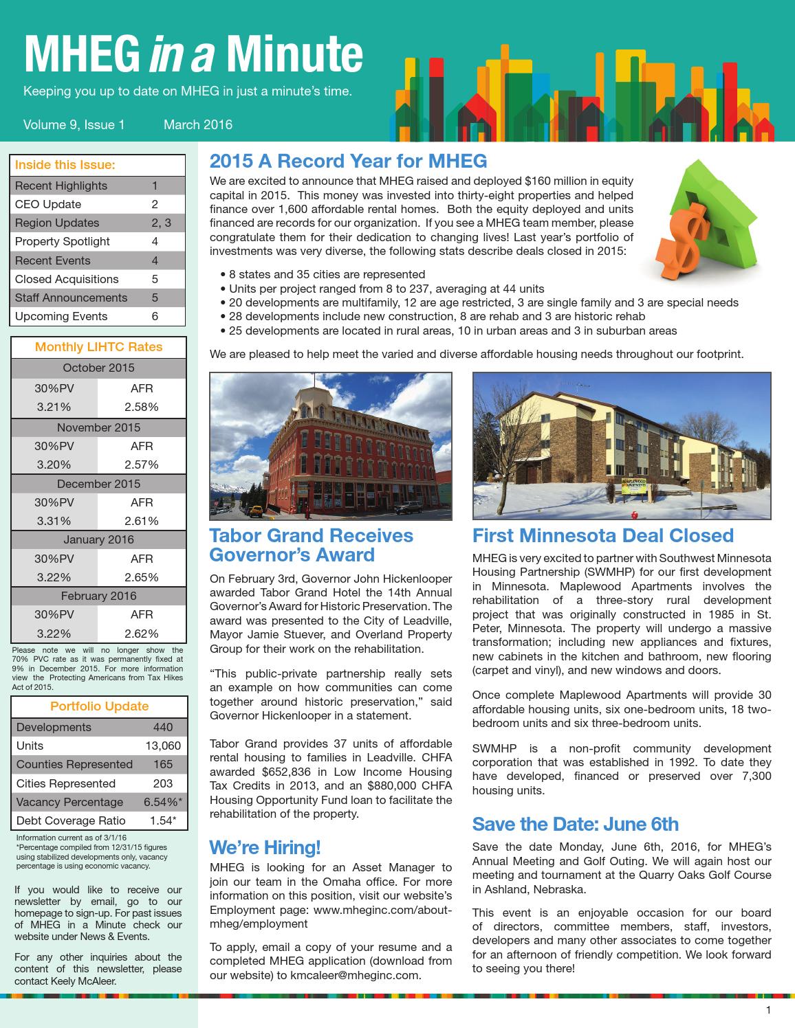 2016 mar mheg newsletter by MHEGINC - Issuu