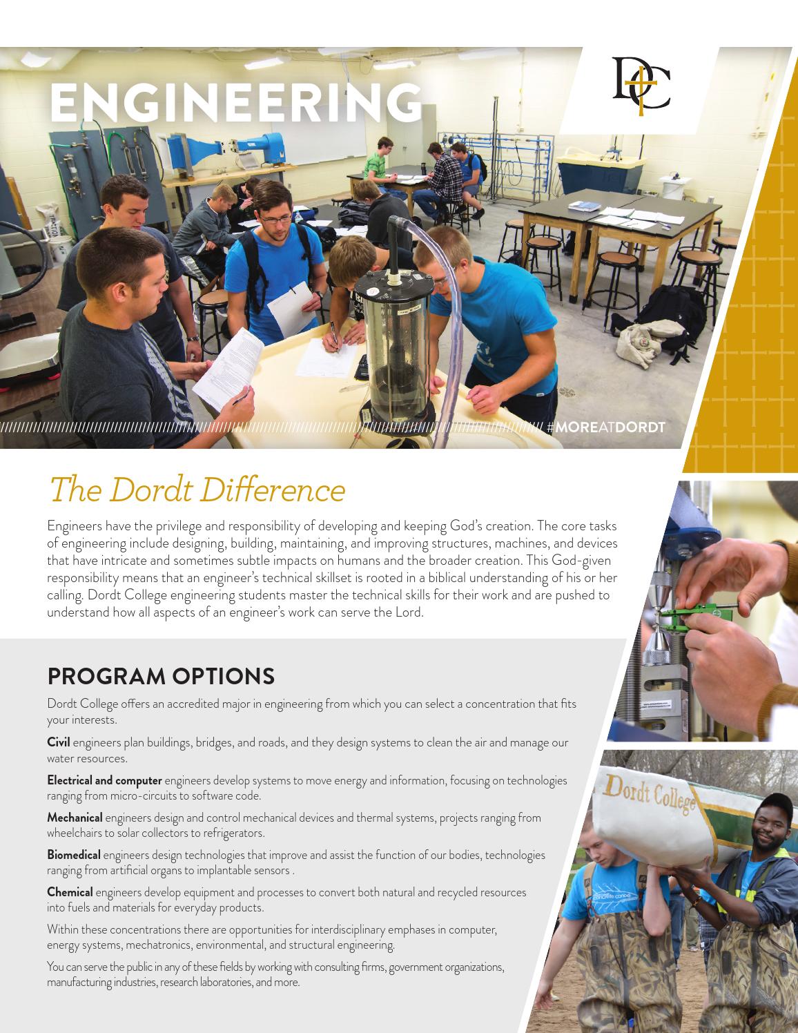 Engineering info sheet by Dordt University - Issuu