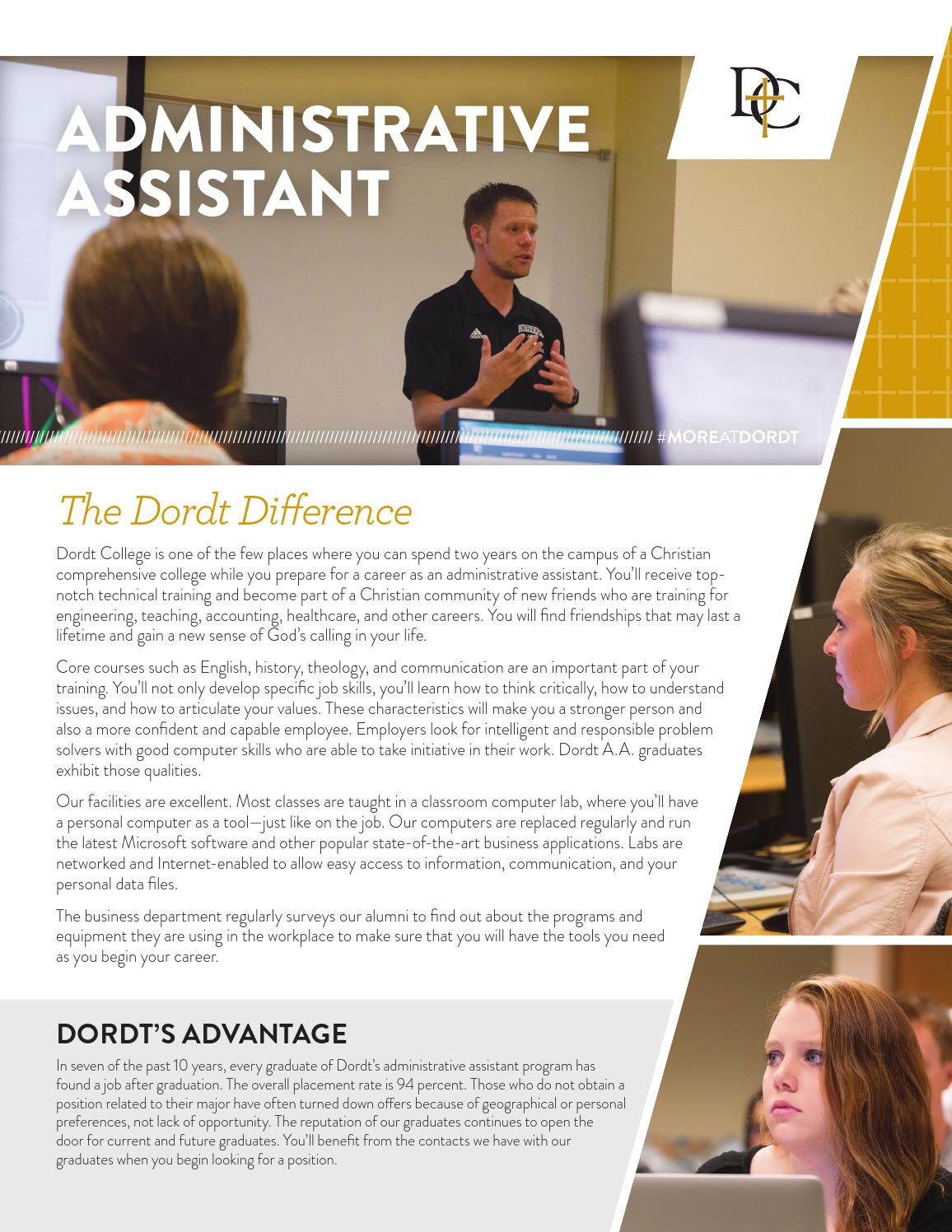 Admin Assistant information sheet by Dordt University - Issuu