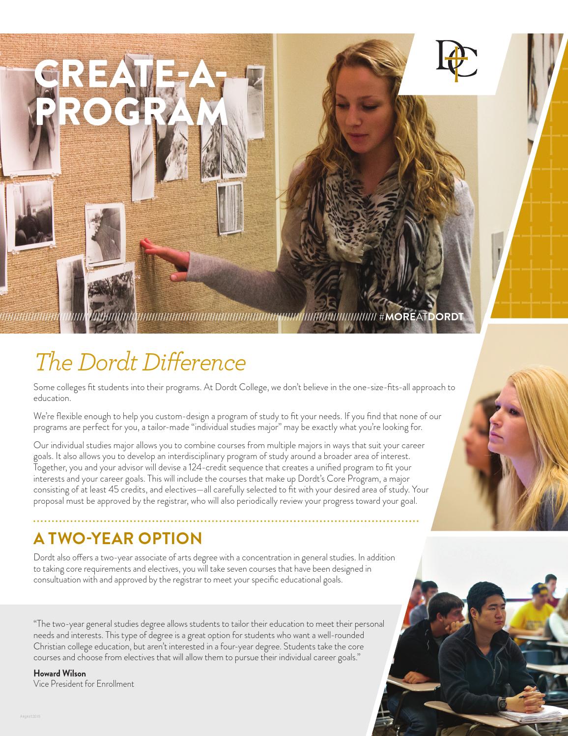 Create-a-program info sheet by Dordt University - Issuu