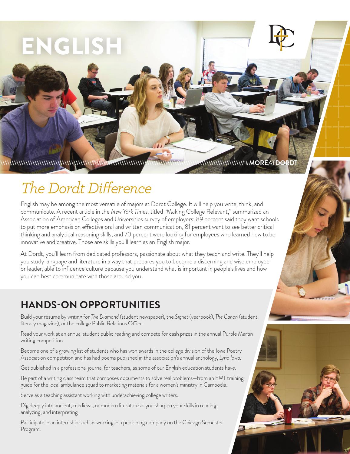 English info sheet by Dordt University - Issuu
