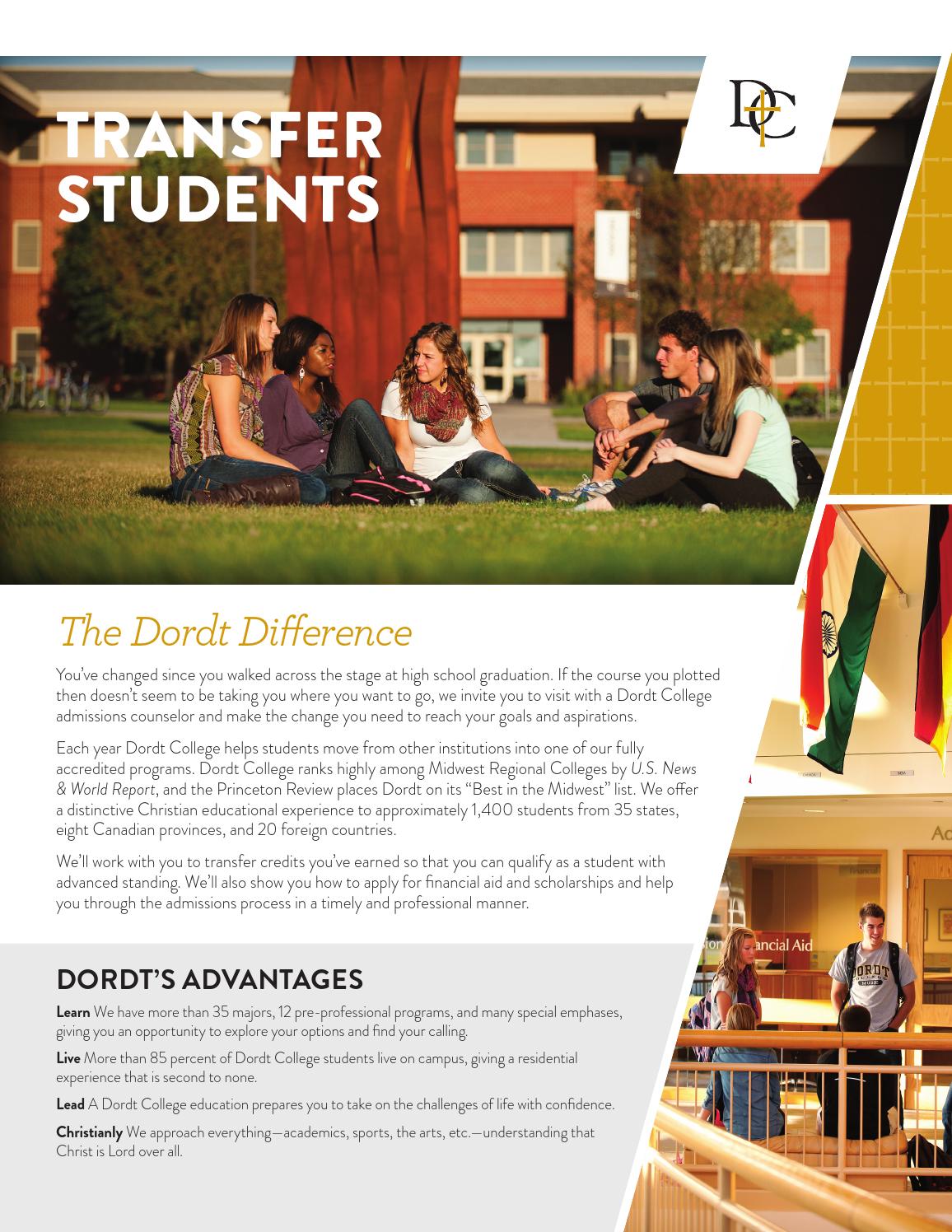 Transfer students info sheet by Dordt University - Issuu