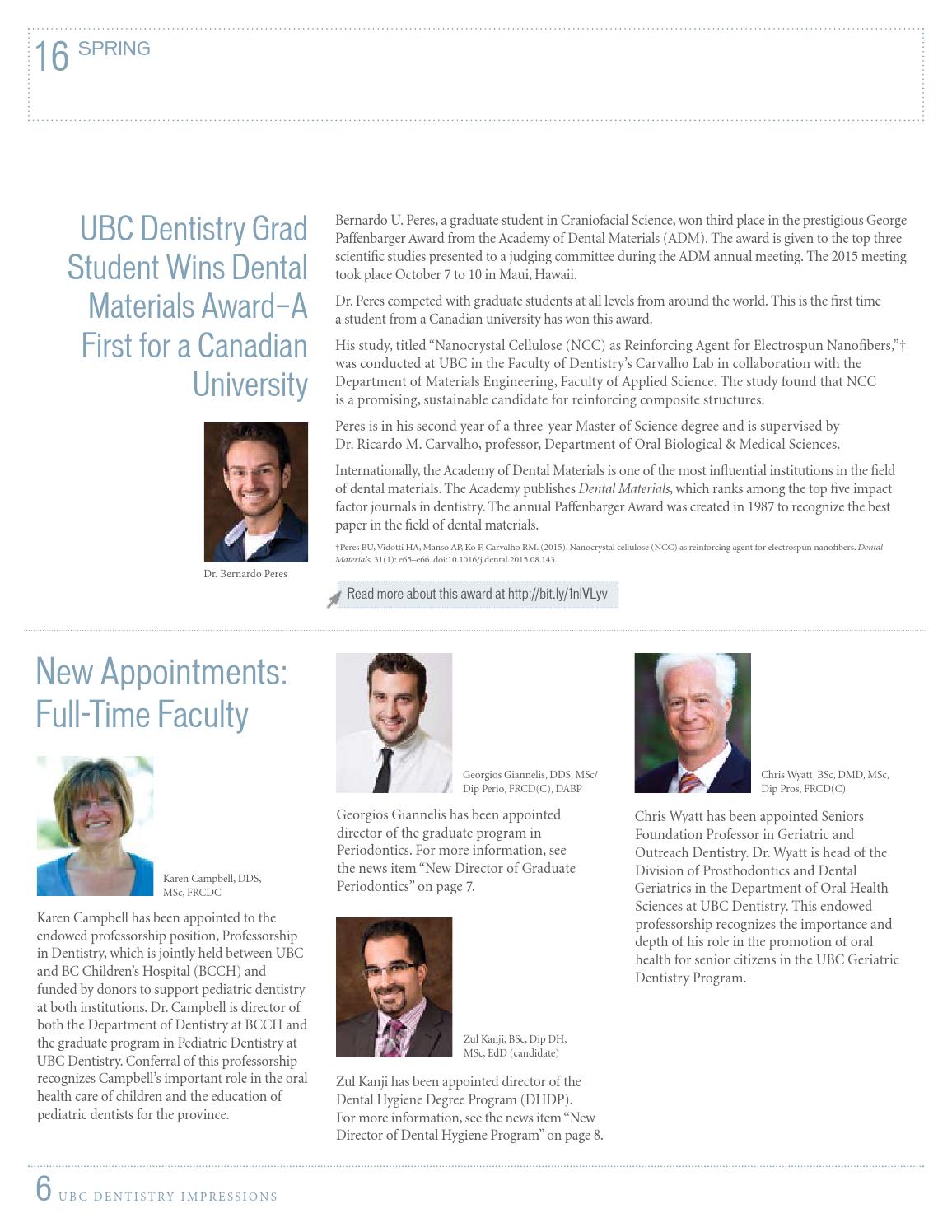 UBC Dentistry Impressions | spring 2016 by Faculty of Dentistry ...