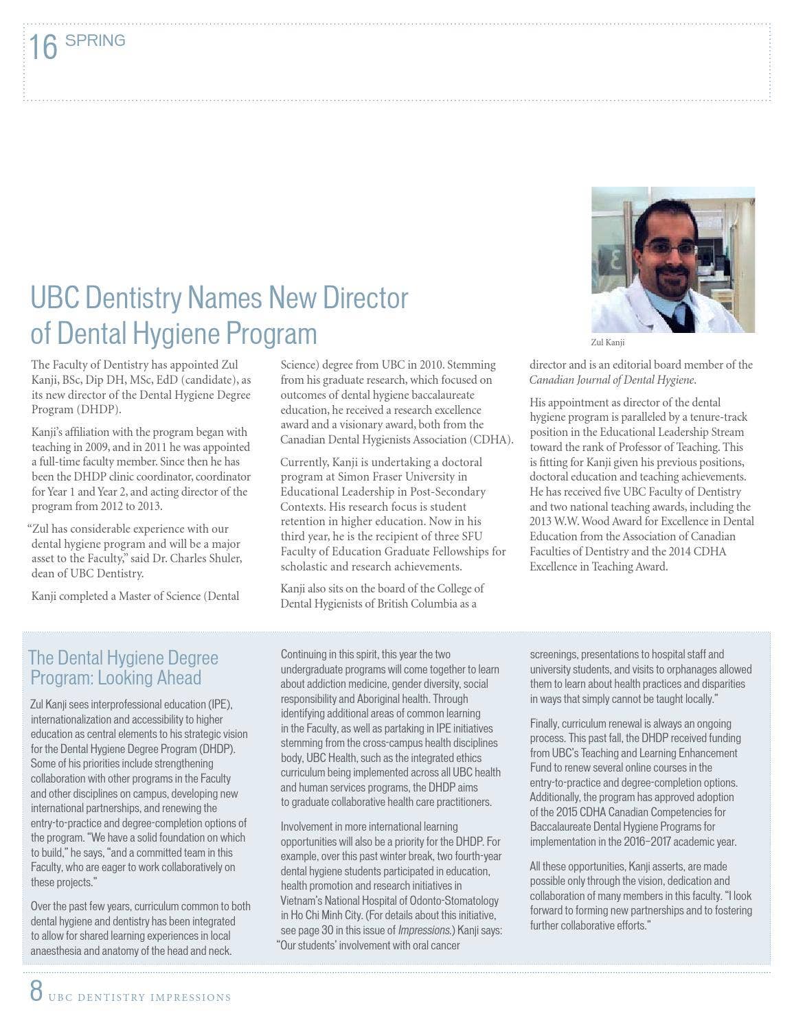 UBC Dentistry Impressions | spring 2016 by Faculty of Dentistry ...