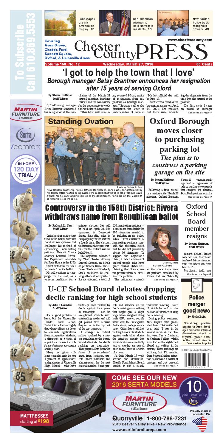 Chester County Press 03-23-2016 Edition by Ad Pro Inc. - Issuu
