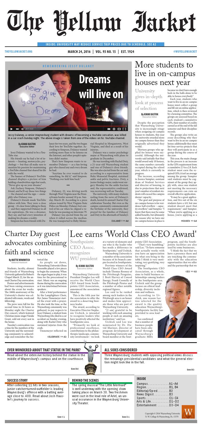 Yellow Jacket 3.24.16 by The Yellow Jacket - Issuu