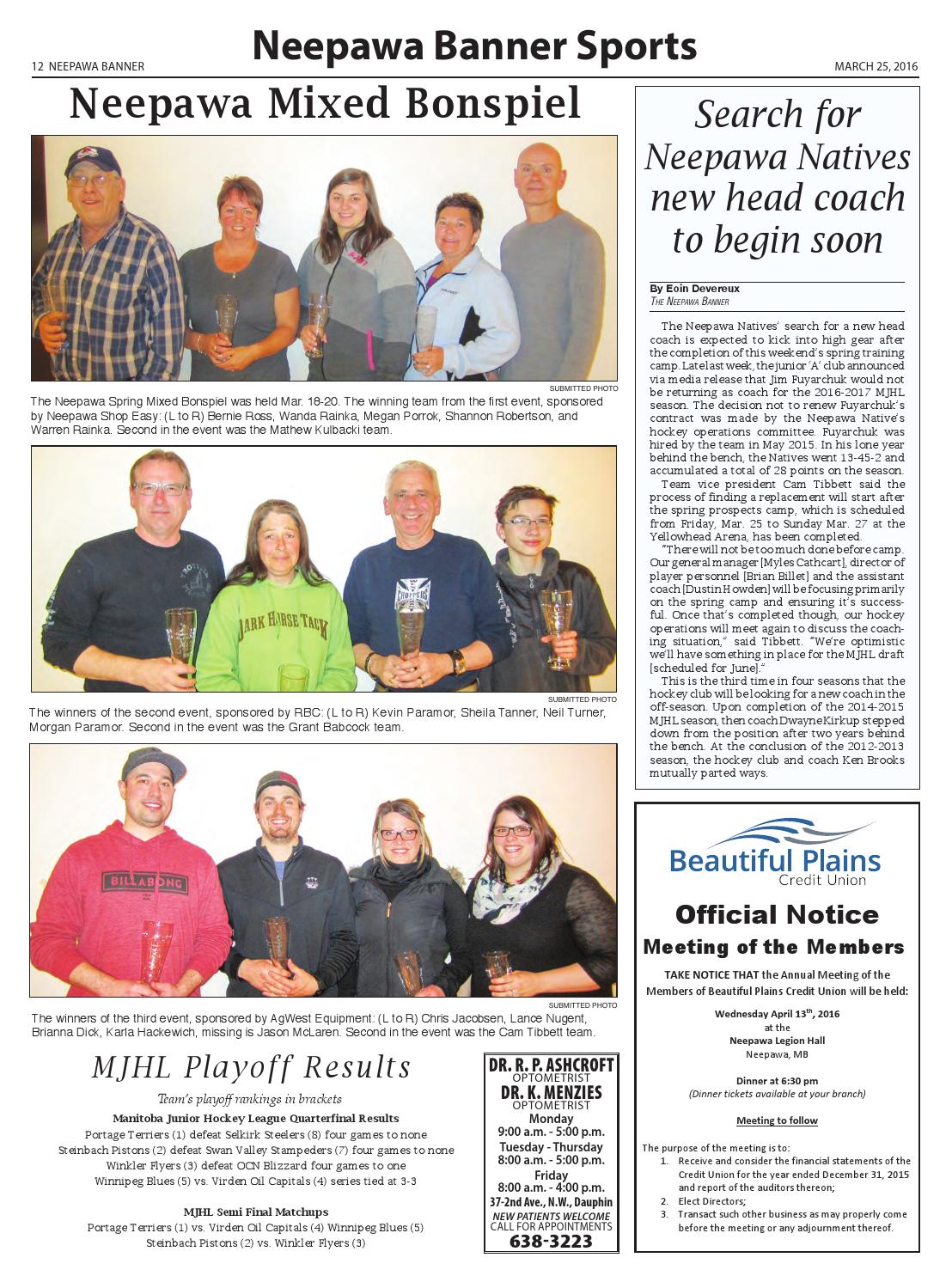 March 25, 2016 Neepawa Banner by Neepawa Banner&Press - Issuu