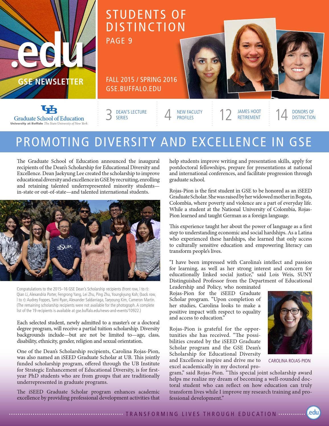 GSE .edu Alumni Newsletter - Fall 2015/Spring 2016 by UB GSE ...