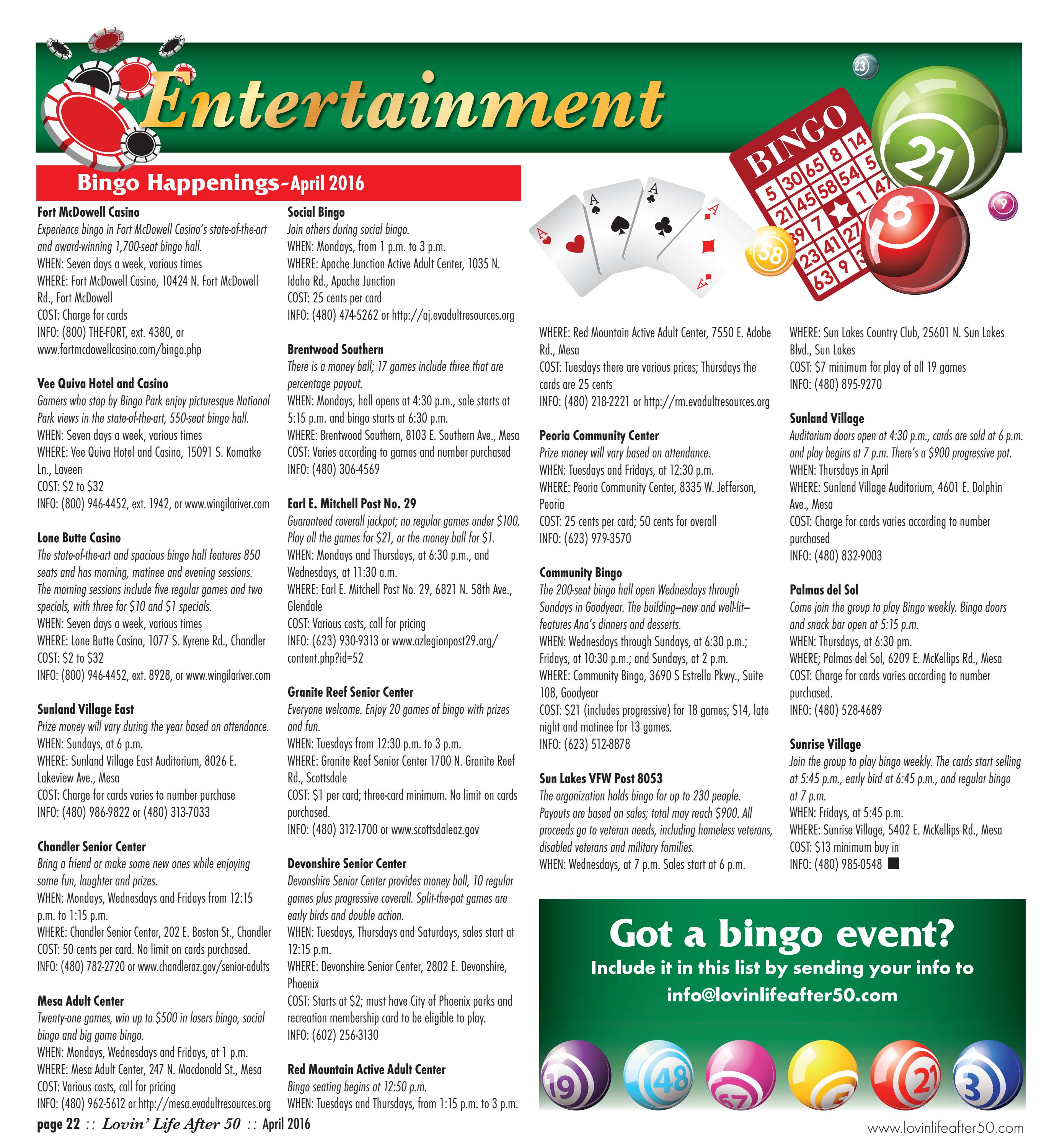 Vee Quiva Bingo Schedule And Prices