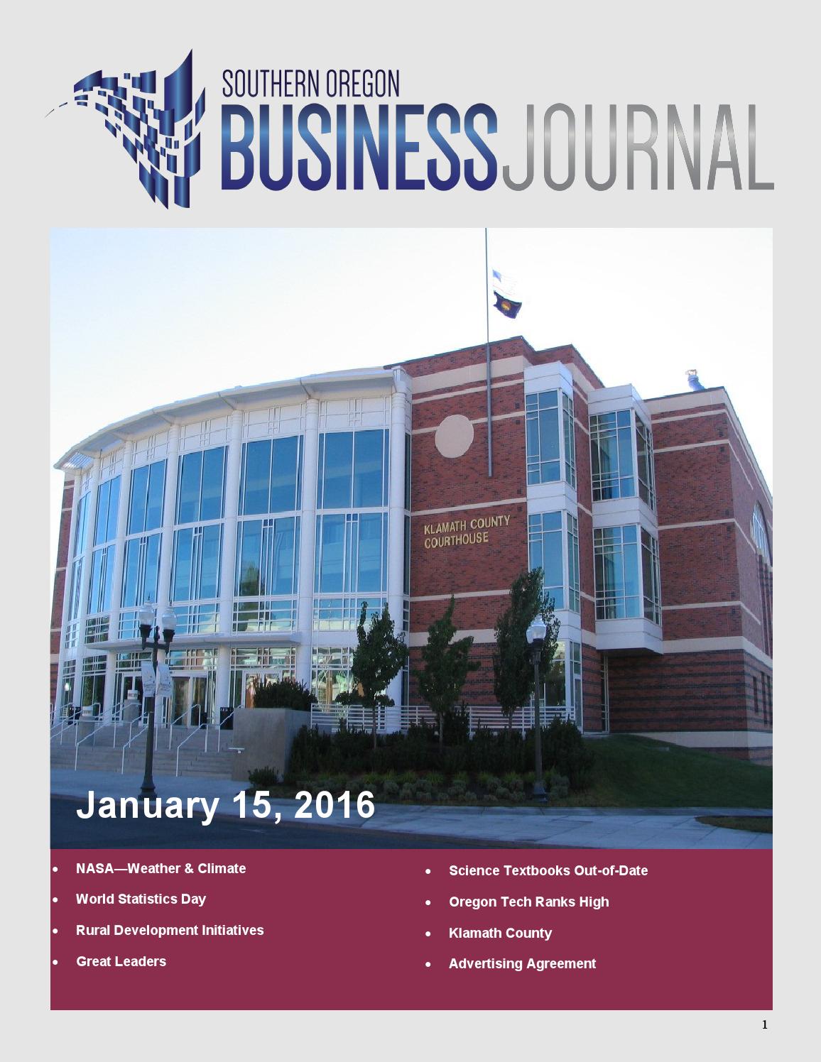 January 15 2016 by Southern Oregon Business Journal - Issuu