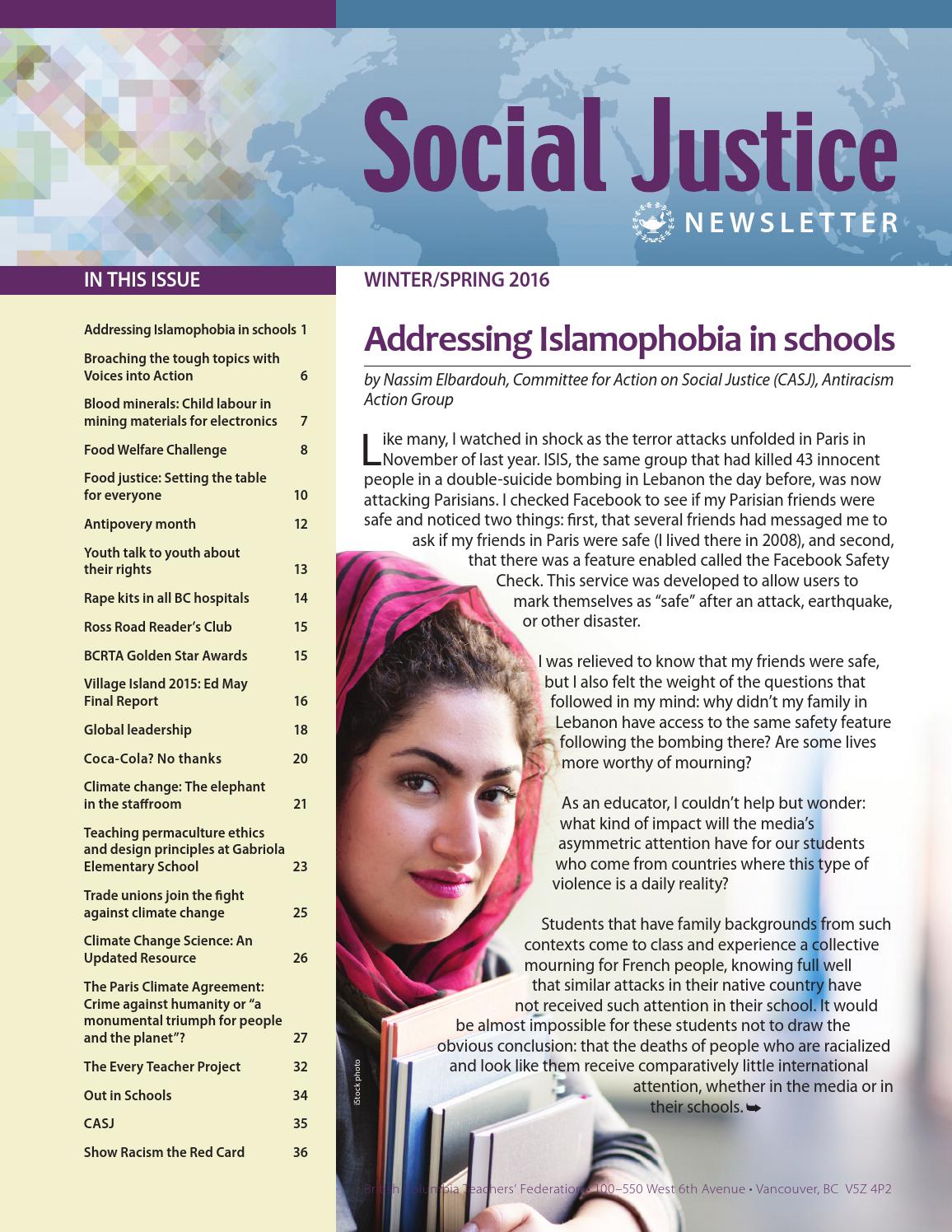 Social Justice Newsletter, Winter Spring 2016 by BC Teachers ...