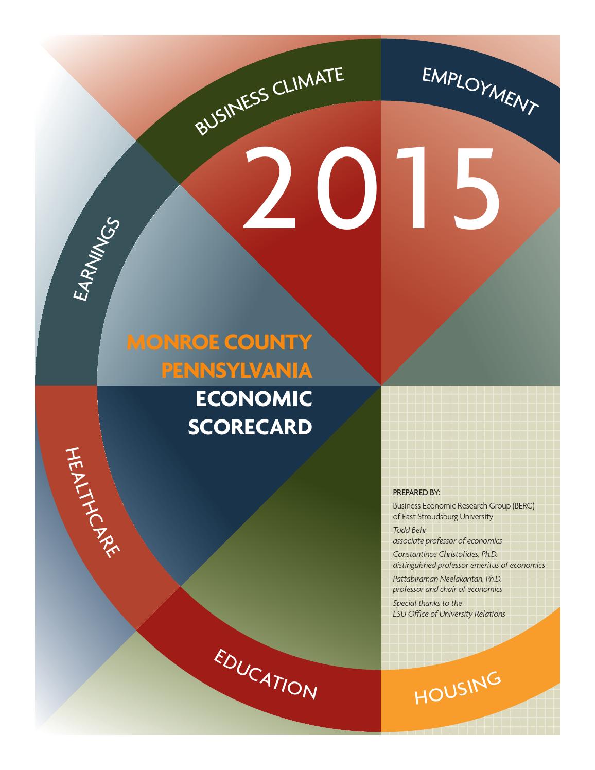 Monroe County Economic Scorecard 2015 by East Stroudsburg University of ...