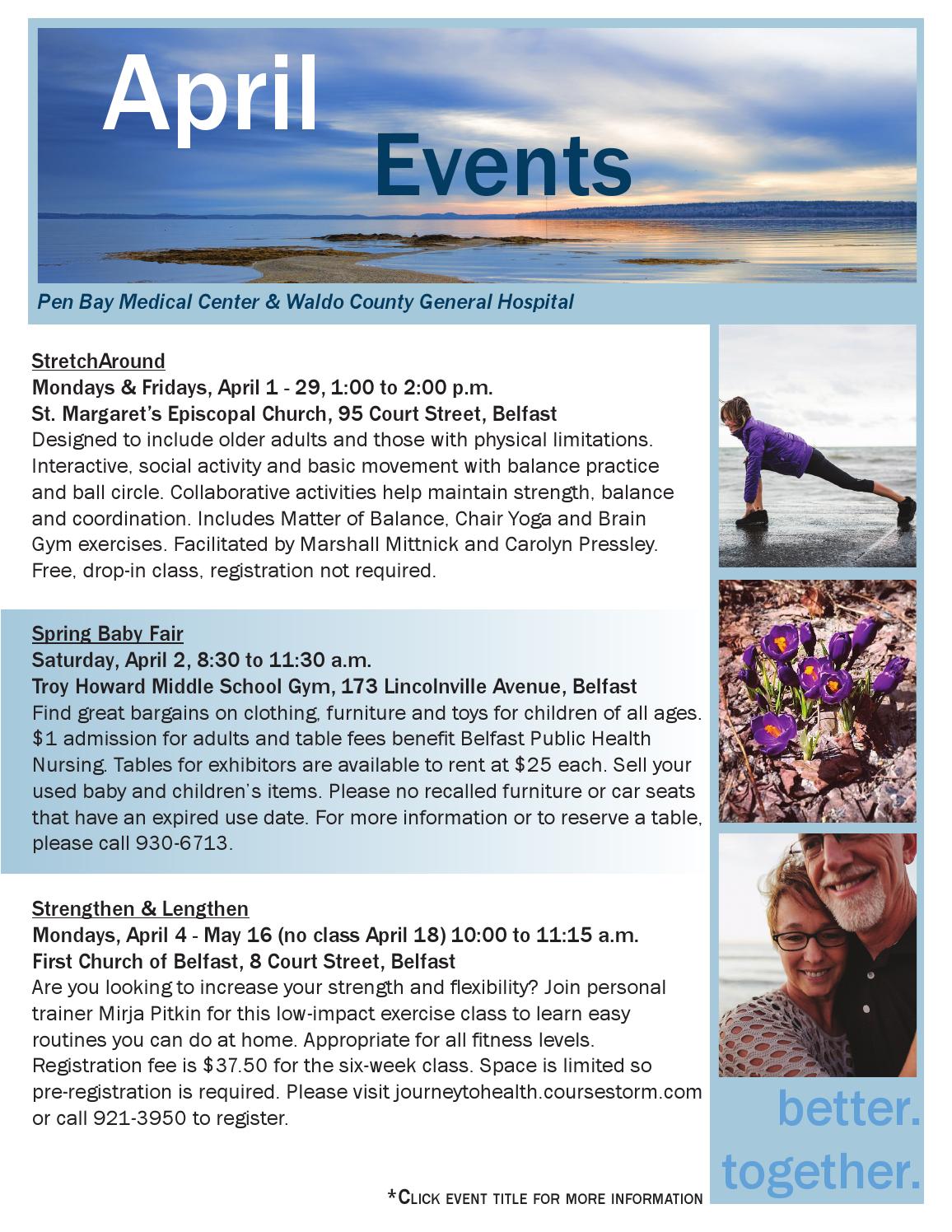 Pen Bay Medical Center and Waldo County General Hospital April 2016 Event Calendar by Pen Bay ...