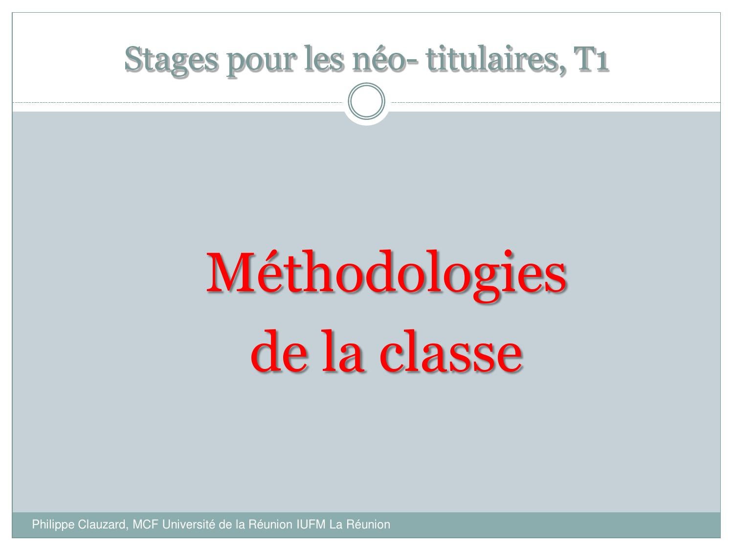 Stagesneotitulaires methodo classe by clauzard philippe - Issuu