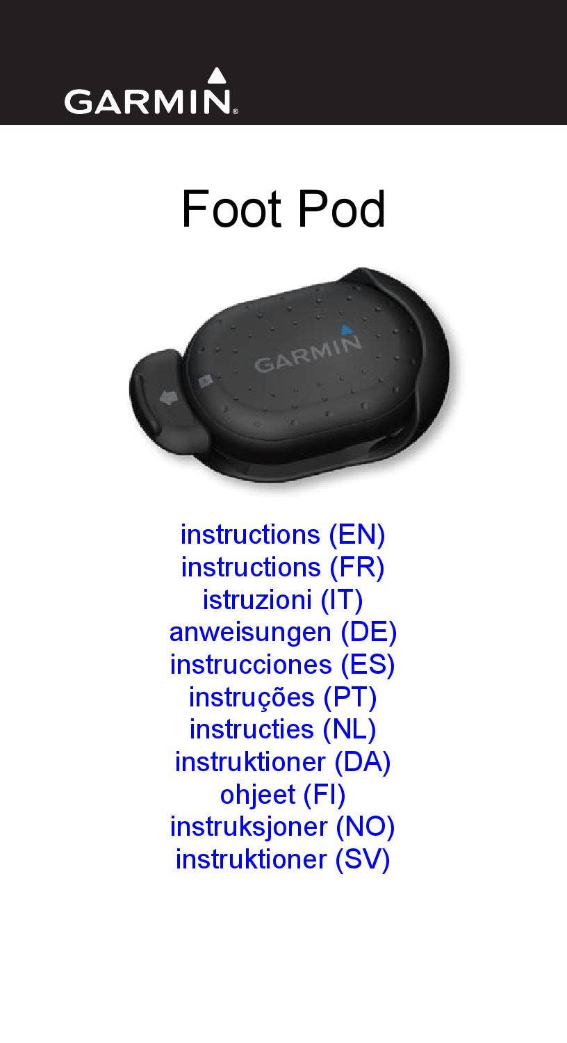 Garmin Foot pod instructions multlingual by Marco Dell'Era - Issuu