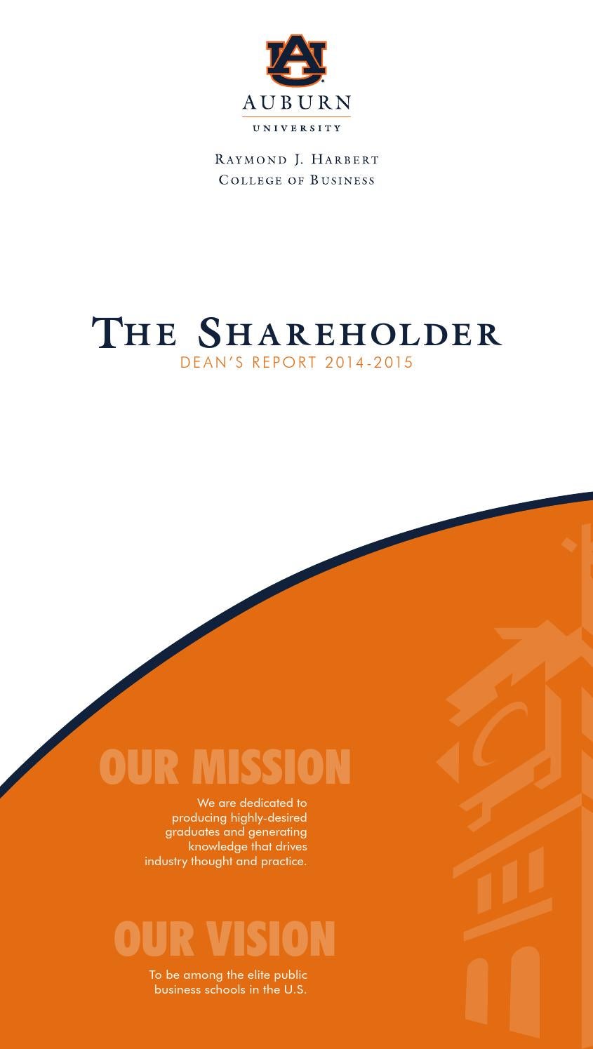 The Shareholder Dean's Report 2014-2015 by Auburn University Harbert ...