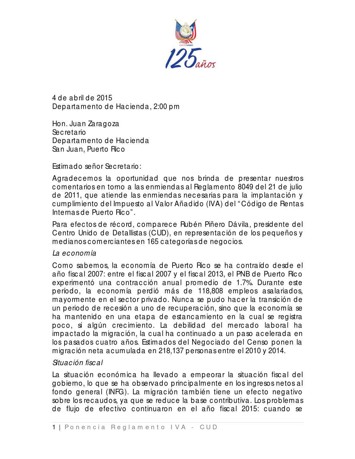 Ponencia Reglamento IVA - Hacienda by CUD Puerto Rico - Issuu
