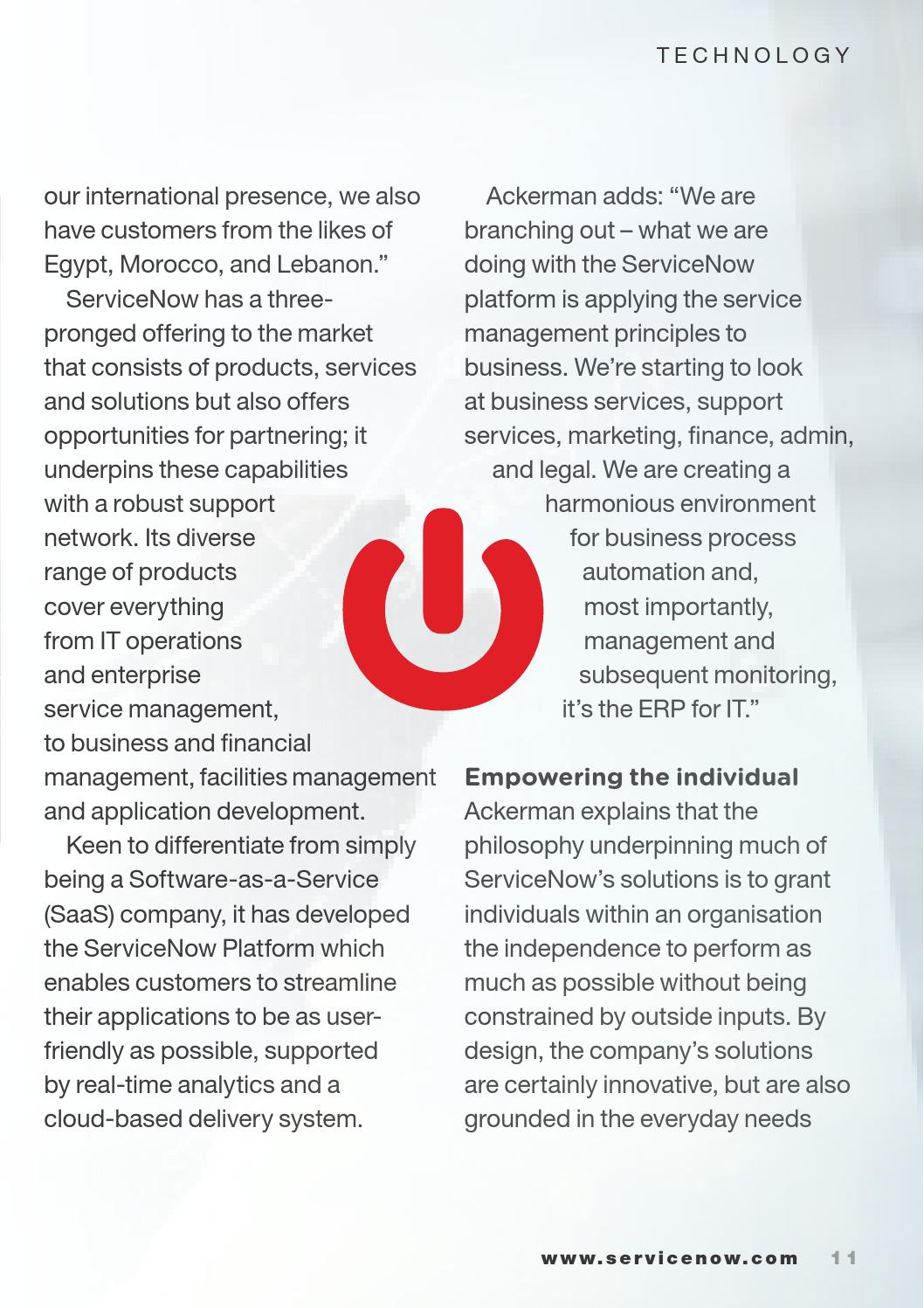 Servicenow brochure - April 2016 by Business Chief Middle East - Issuu