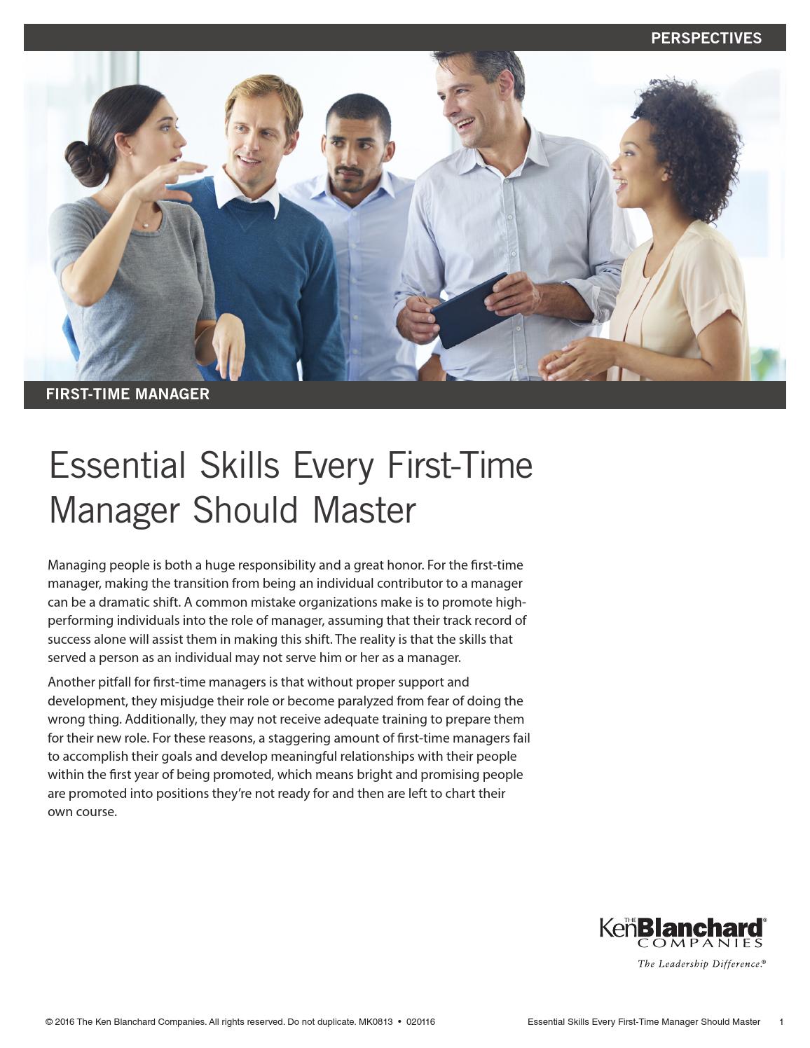 Essential skills for every first time manager (1) by Nadia Serhani - Issuu