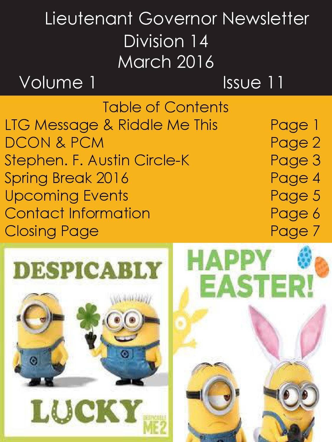 Lieutenant governor newsletter march edition by Division 14 - Issuu