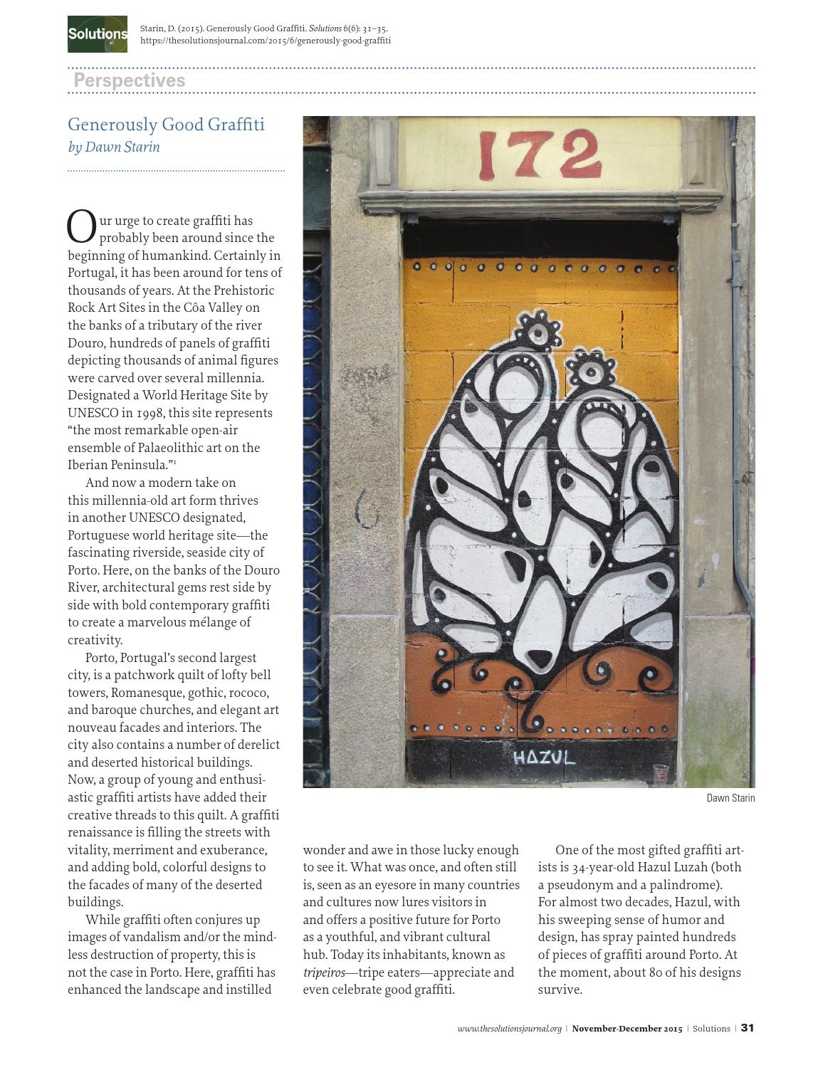 Generously Good Graffiti by The Solutions Journal - Issuu