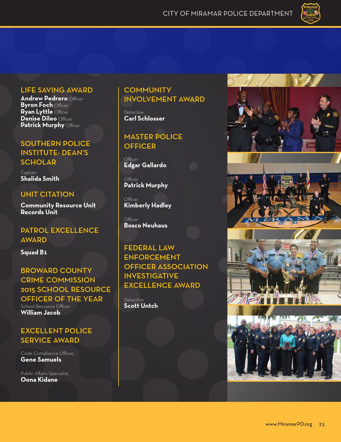 City of Miramar Police Department | Annual Report 2015 by City of ...
