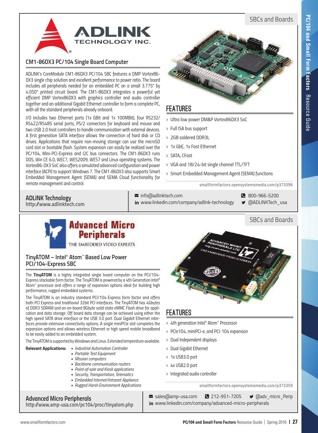PC/104 and Small Form Factors Spring 2016 with Resource Guide by ...